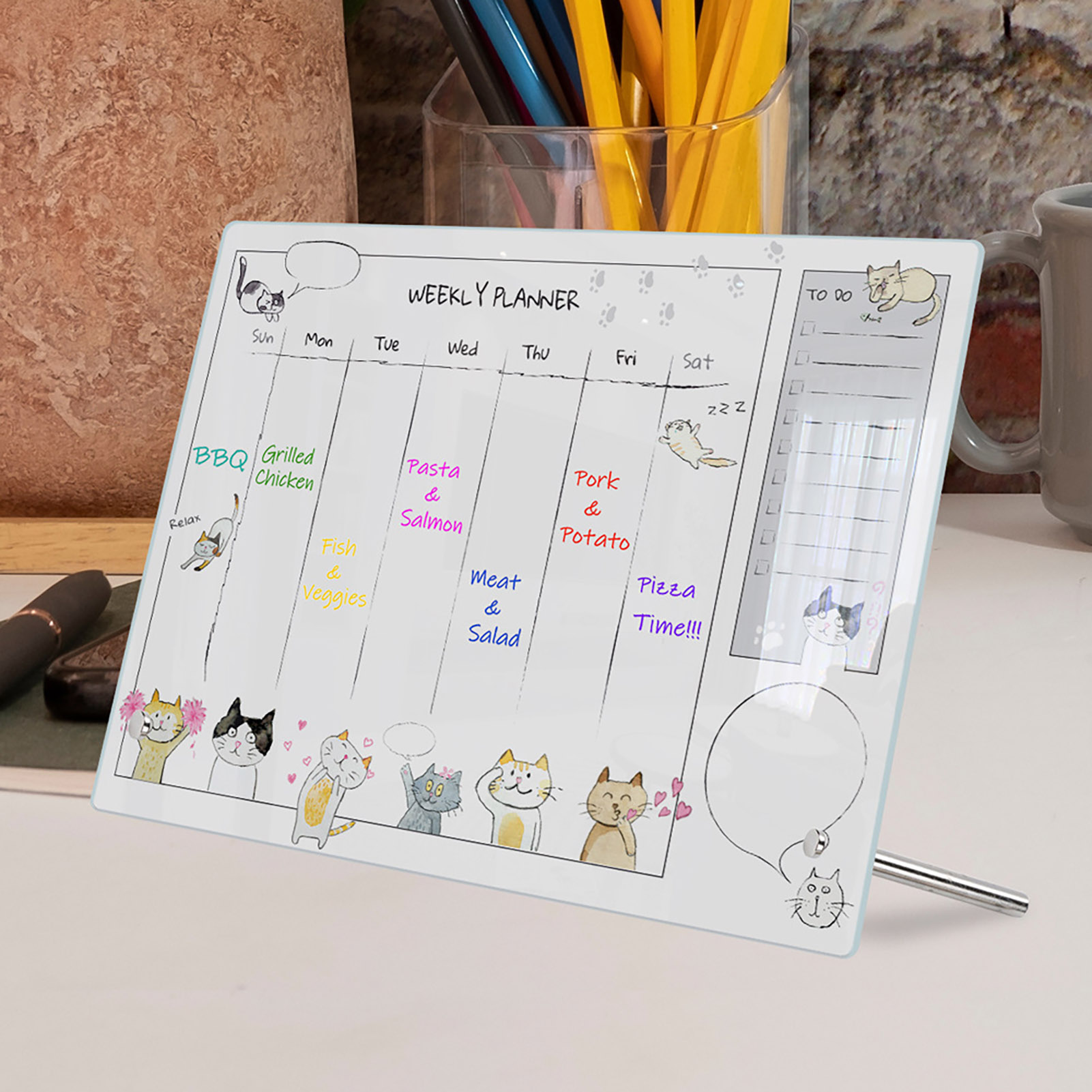 Sioweci Acrylic Desktop Small Whiteboard Calendar Daily Planner Writing ...