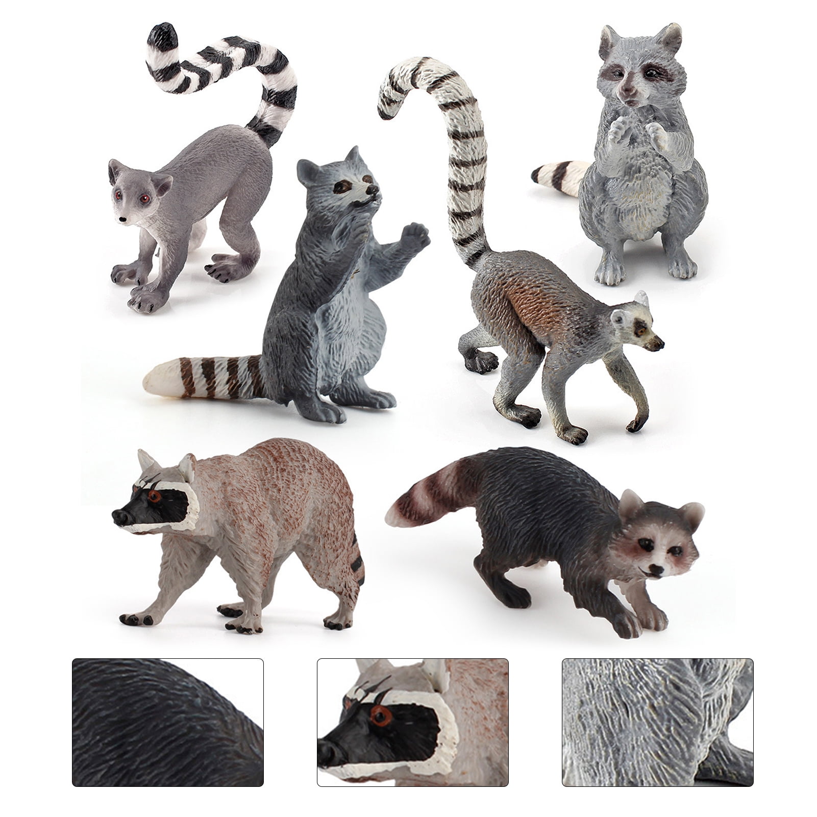 Sioweci Animal Model Simulated Detailed PVC Forest Animal Raccoon Model ...