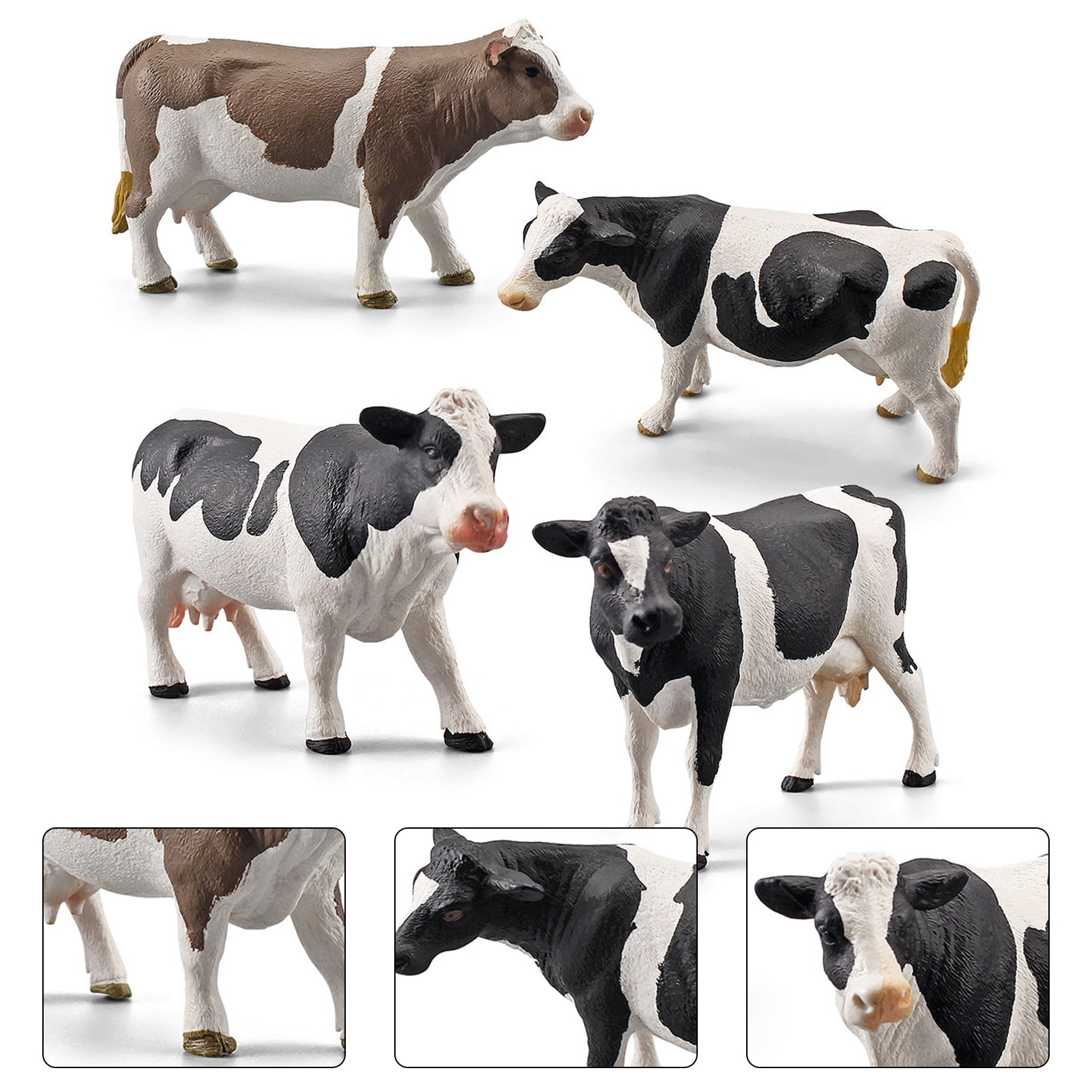 Sioweci Animal Model Solid Meticulous Workmanship Plastic Simmental Cow ...