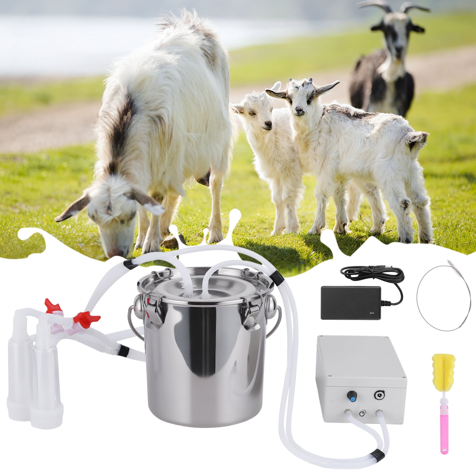 Sioweci Automatic Pulsating Goat Milking Machine Stainless Steel Bucket ...