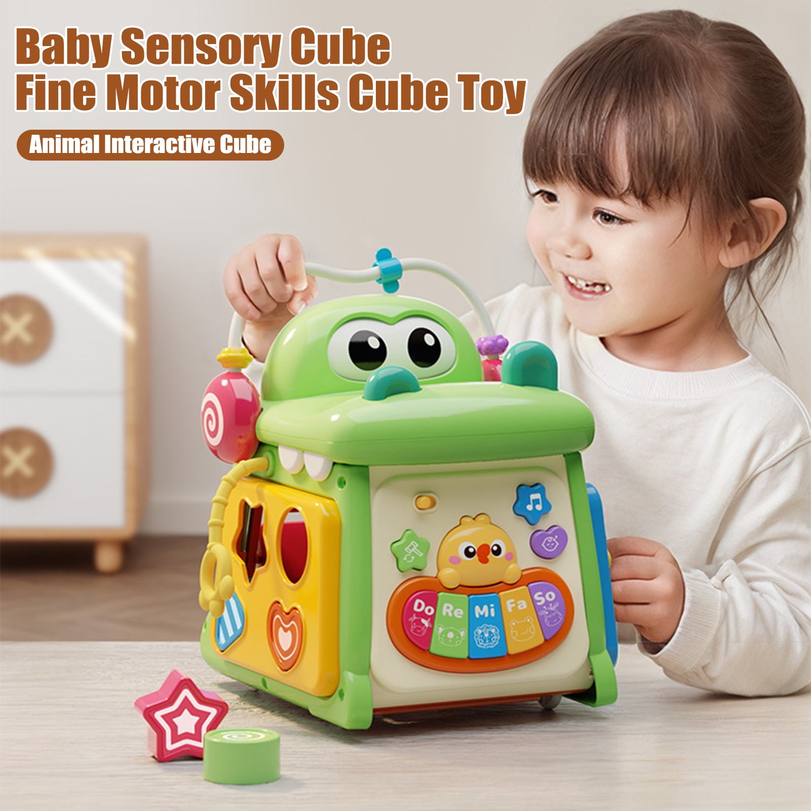Sioweci Baby Crocodile Busy Cube Fine Motor Skills Toddlers Sensory ...