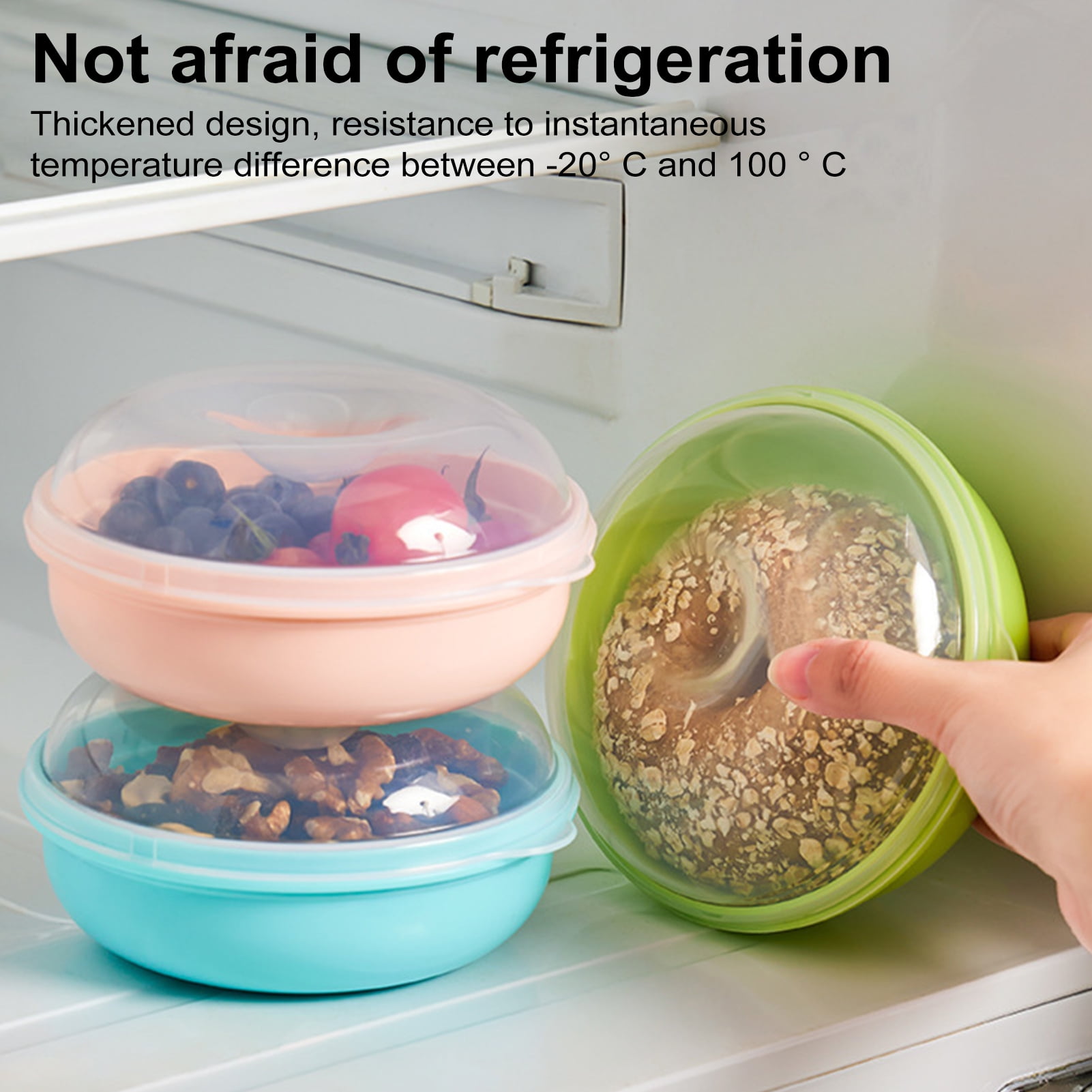 Sioweci Bagel Container Round Sandwich Box Bagel Keeper Holder Bread ...