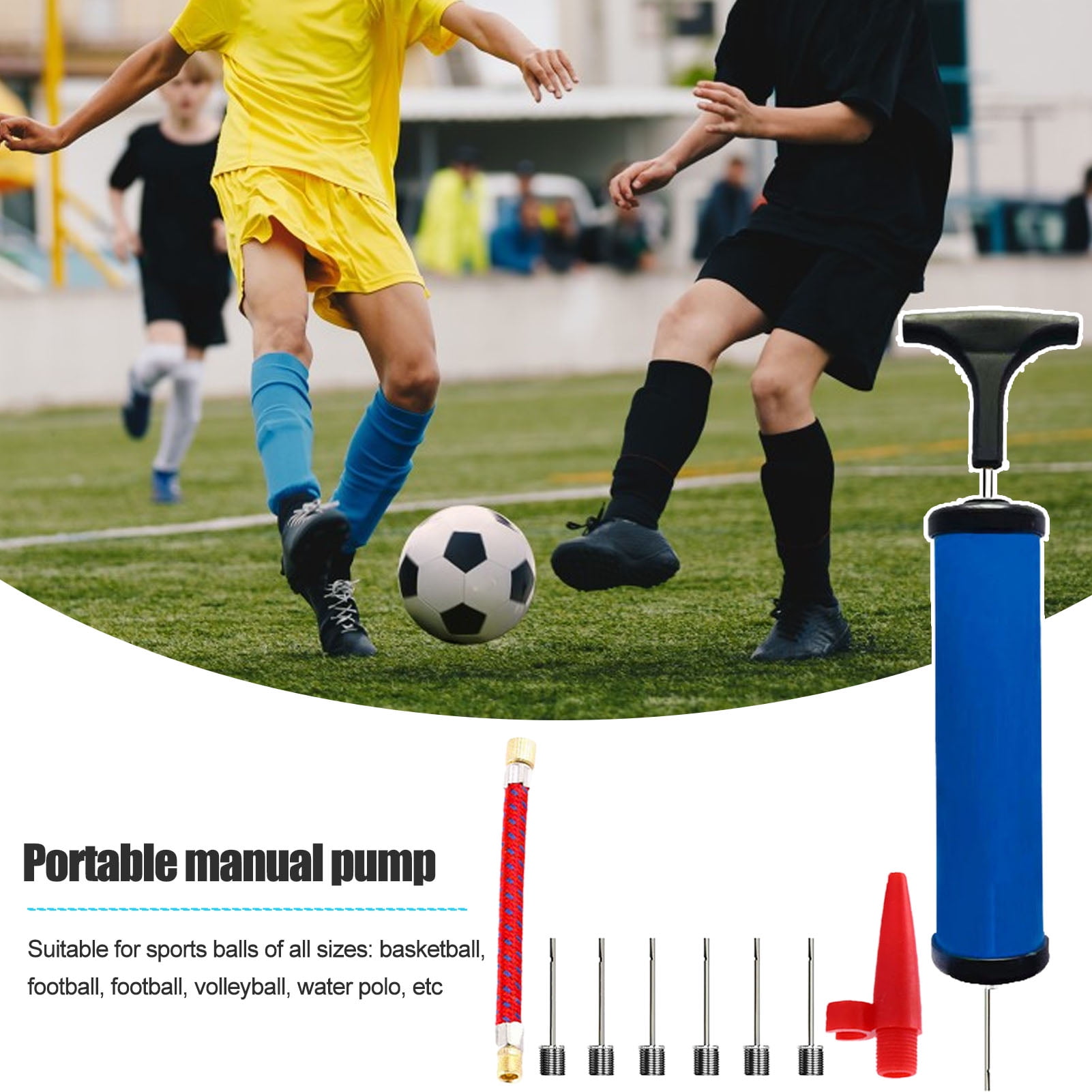 Sioweci Basketball Pump with Needles Nozzle and Extension Hose Pull ...