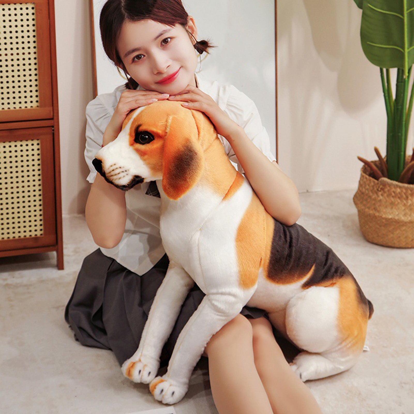Sioweci Beagle Dog Plush Toy Sitting Puppy Plushie Stuffed Animal Doll ...