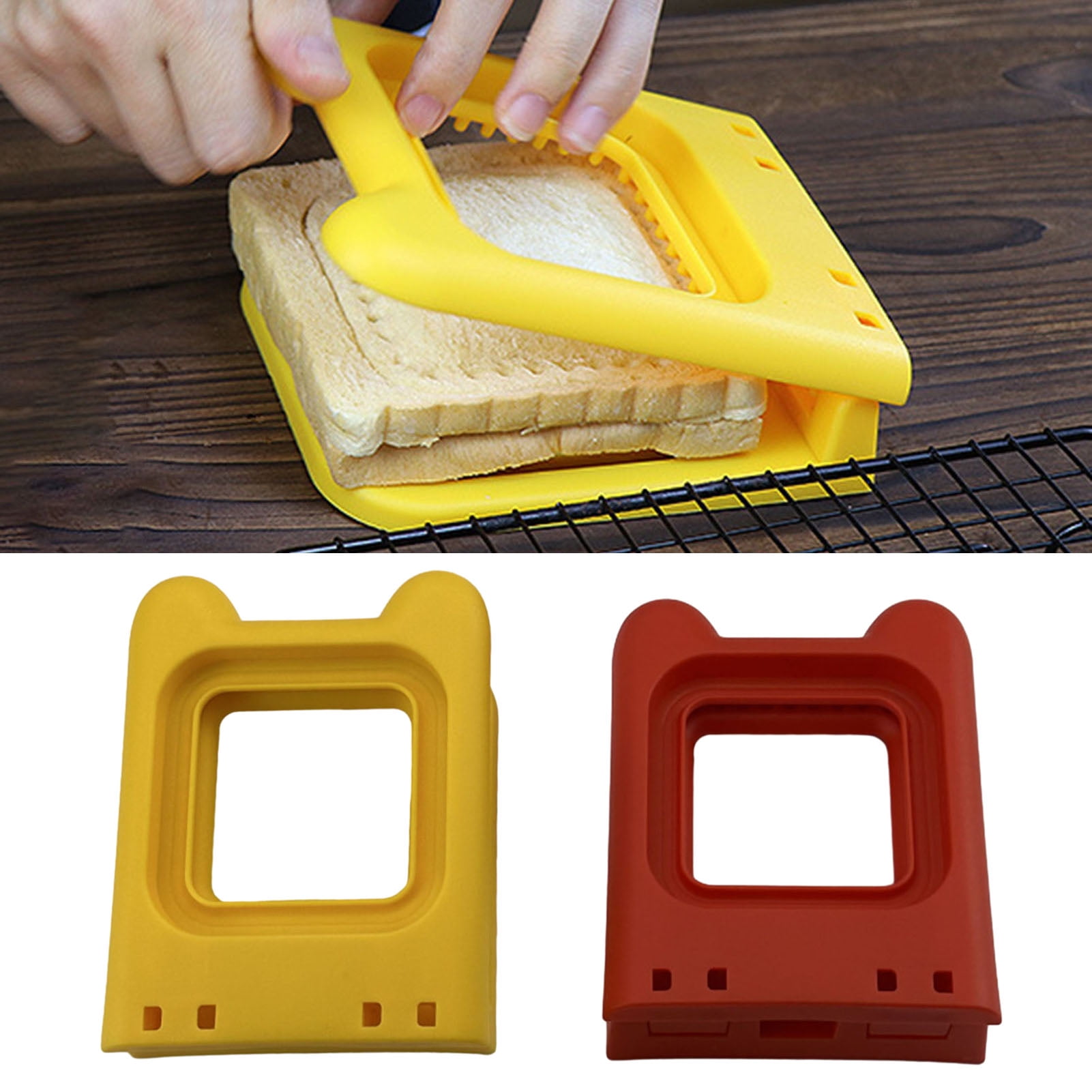 Sioweci Bread Cutter Efficient Stainless Steel Sandwich Cutter Easy to ...