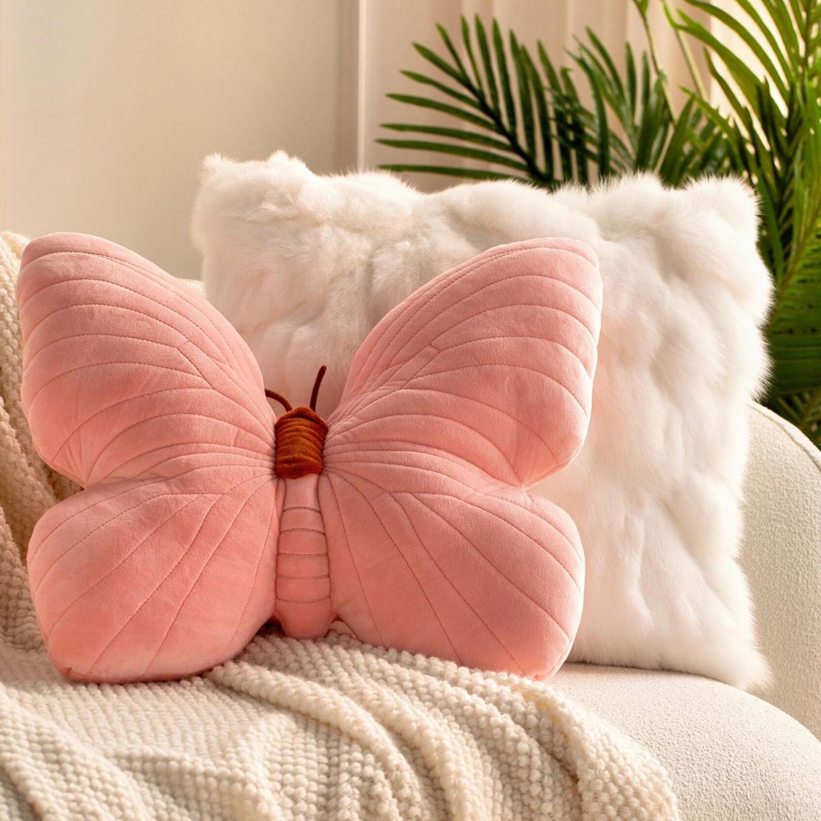 Sioweci Butterfly Shaped Plush Pillow Soft Stuffed Animal Cushion for ...