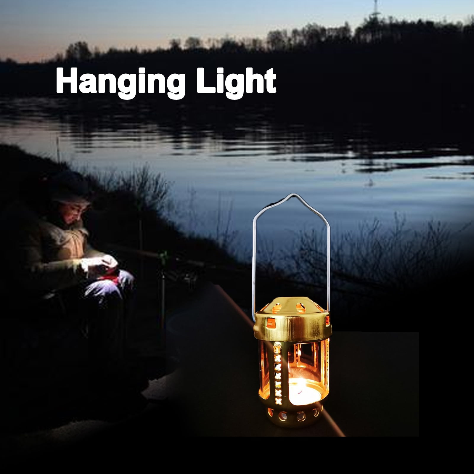 Sioweci Candle Lantern Mini Bright Aluminium Alloy Brass Night Fishing ...