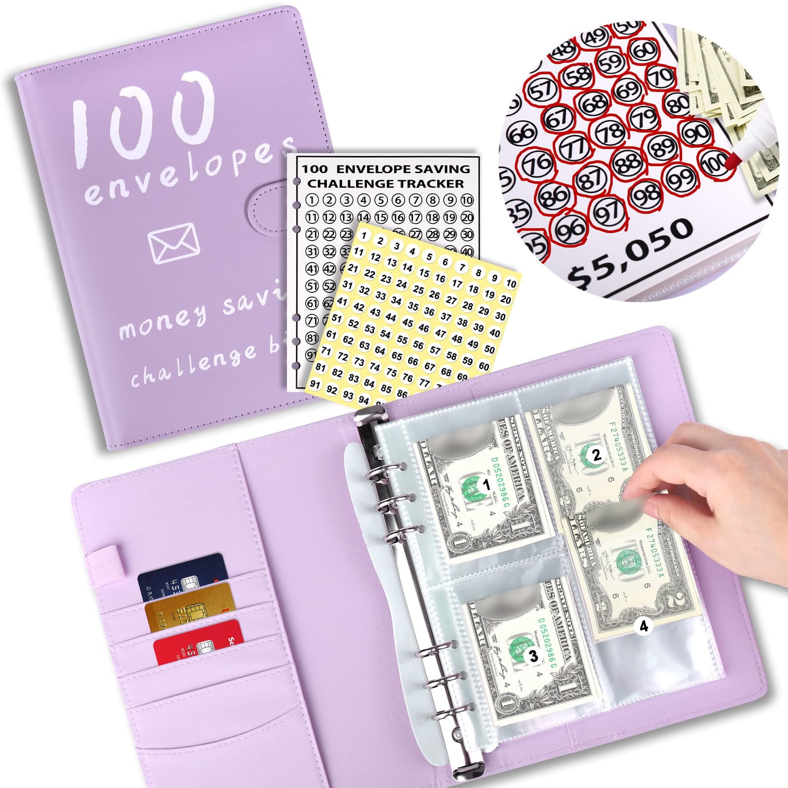 Sioweci Challenge Binder Money Saving Challenge Budget Binder with Cash ...