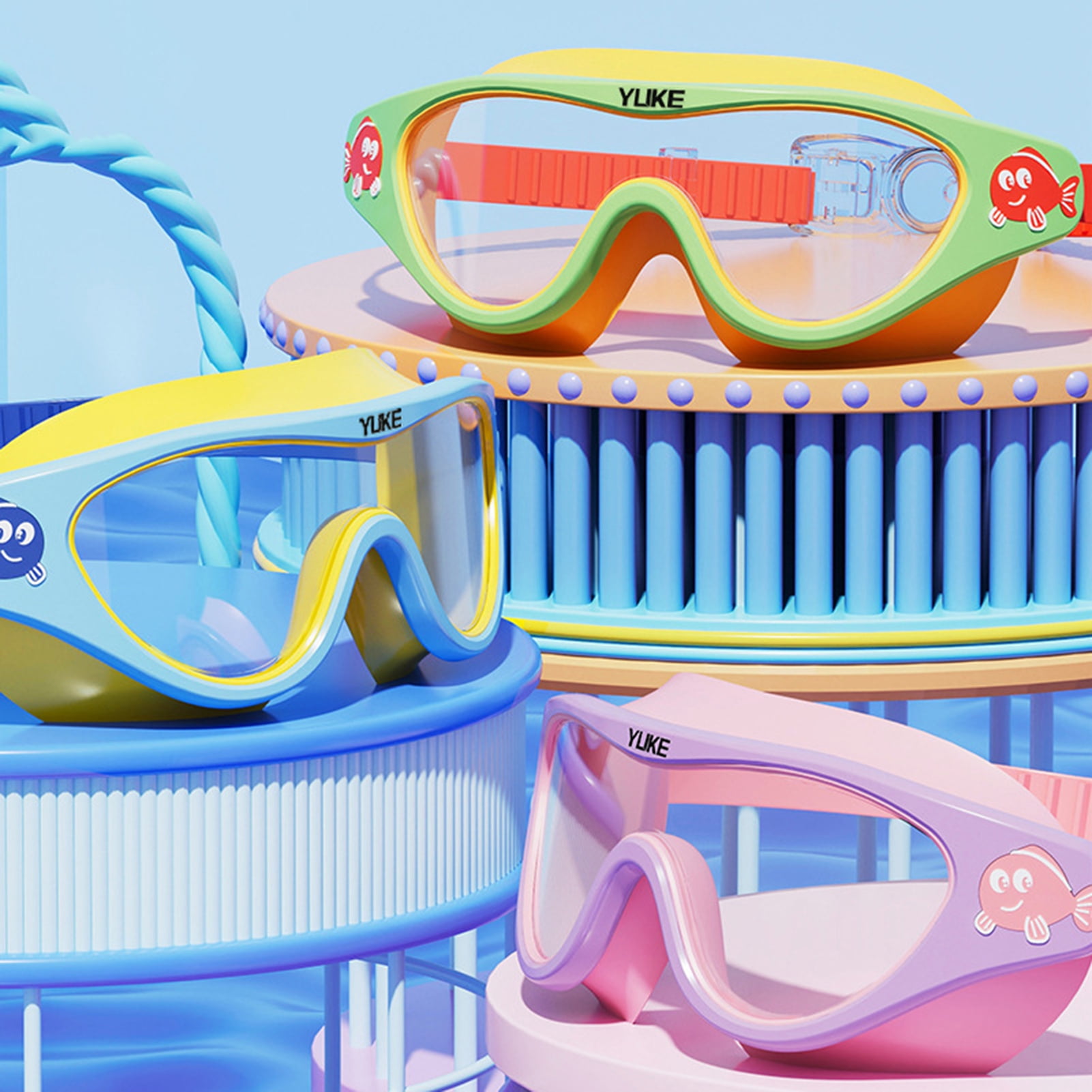 Sioweci Children Swimming Goggles Anti-Fog Swim Goggles Clear Vision ...