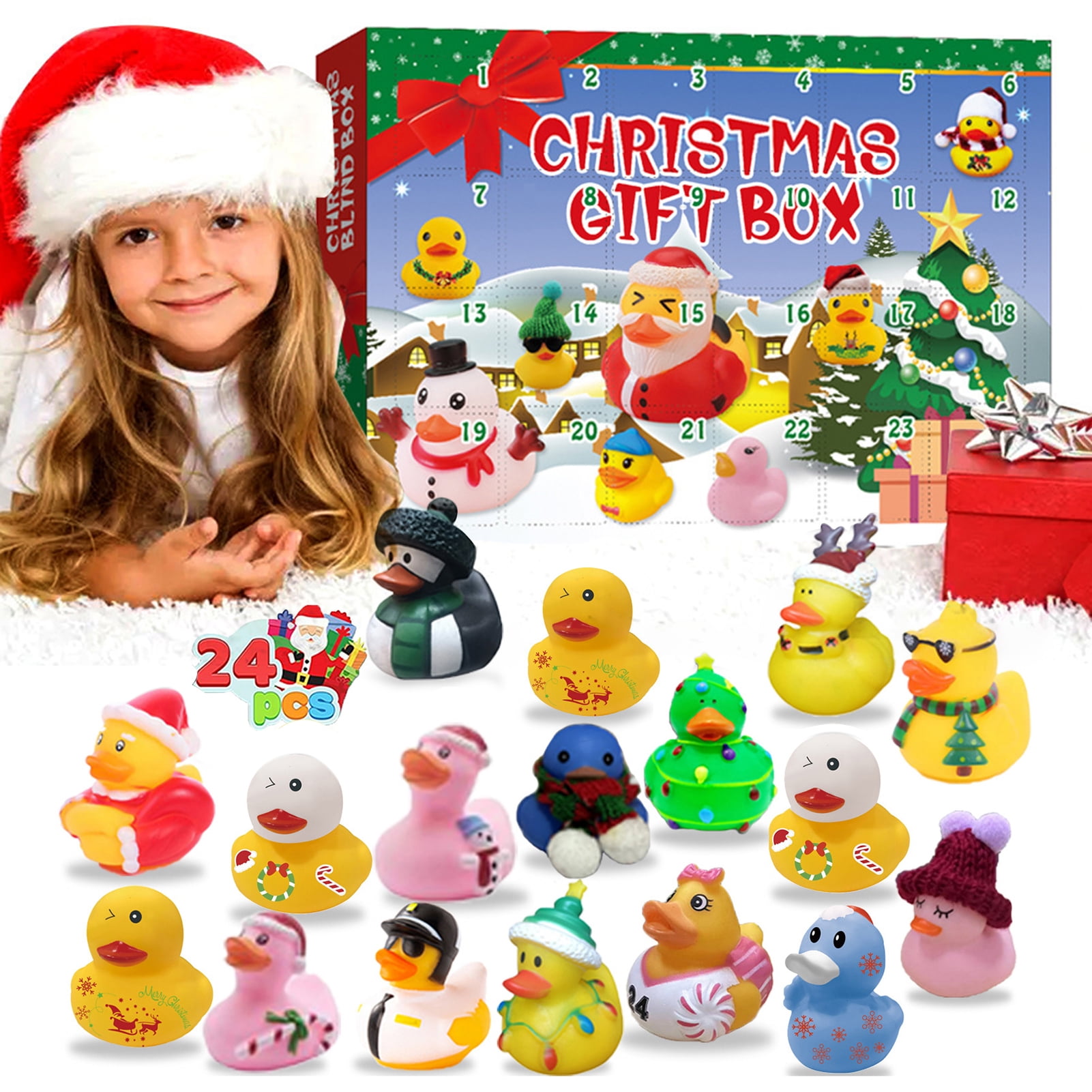 Avent Calendar 2025 24PCS 2025 Christmas Advent Calendar -Rubber Ducks ...