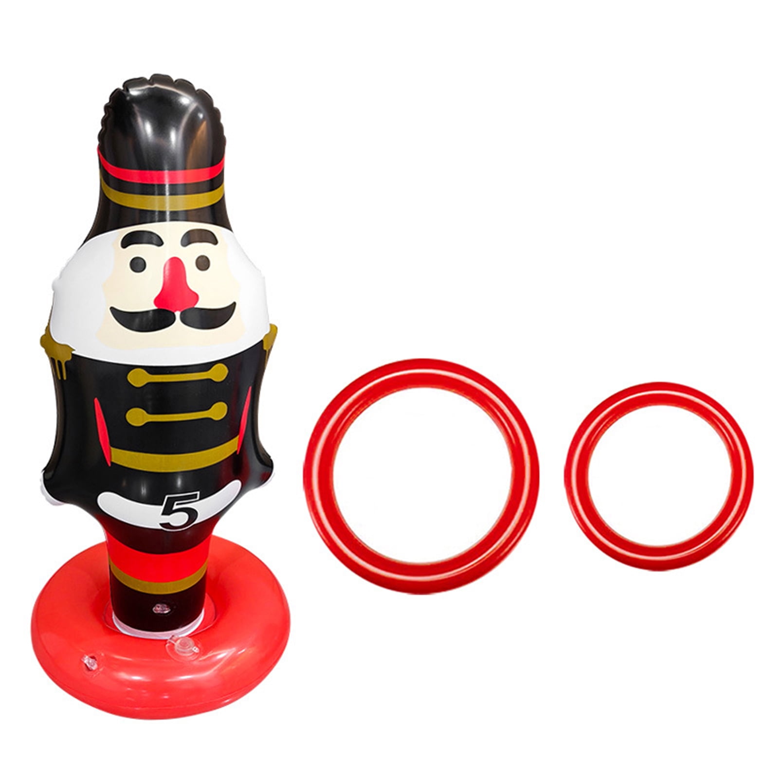 Sioweci Christmas Inflatable Ring Toss Game Santa Nutcracker Toy Set ...