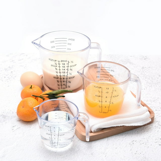 Sioweci Clear Scale Measuring Cup with Handle Plastic Graduated ...