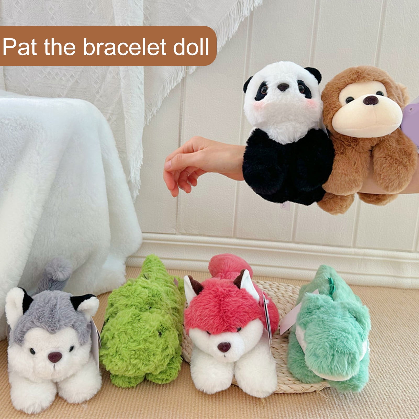 Sioweci Cute Animal Plush Doll with Clap Circle Cartoon Panda Monkey ...