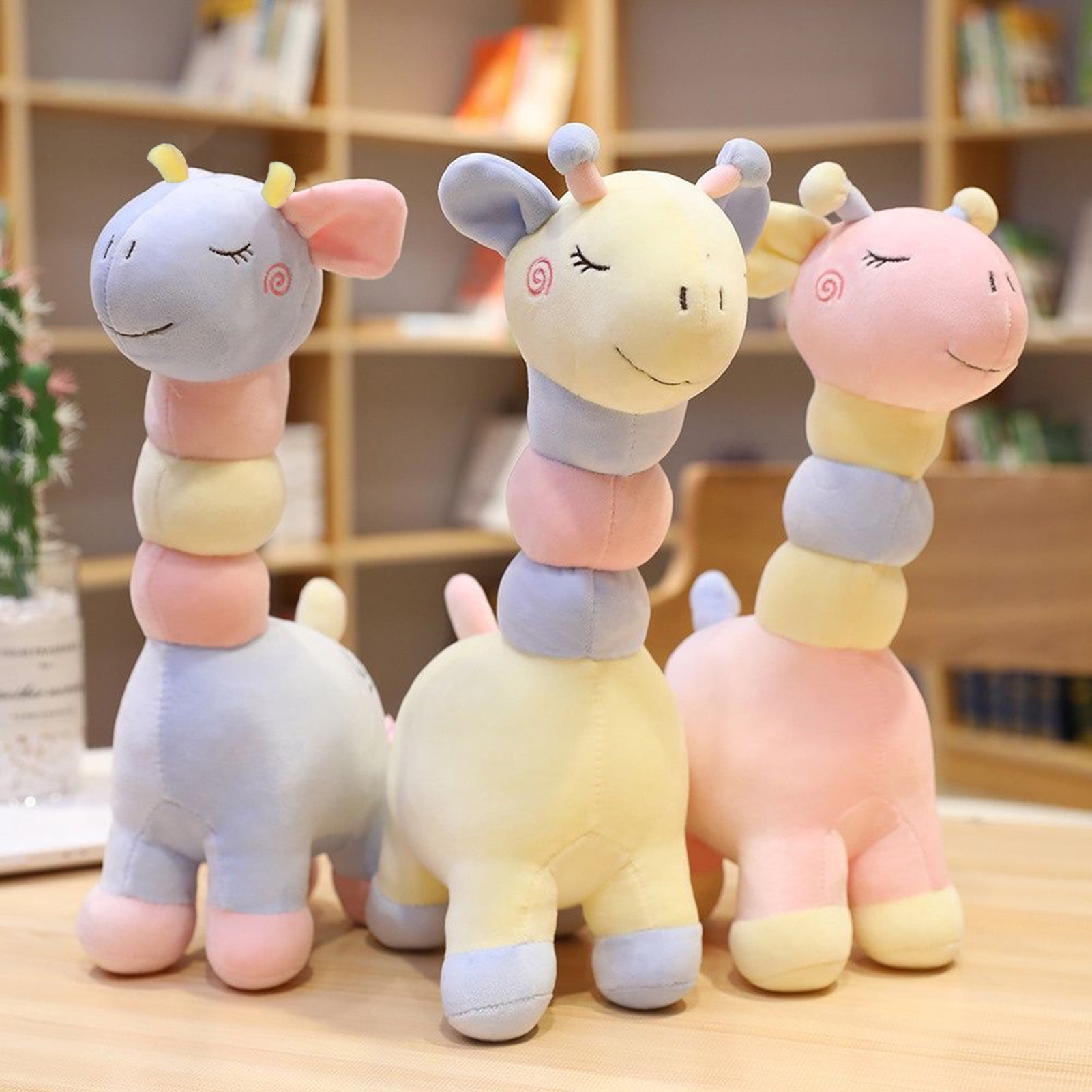 Sioweci Cute Colorful Giraffe Plush Toy Soft Fluffy PP Cotton Stuffed ...