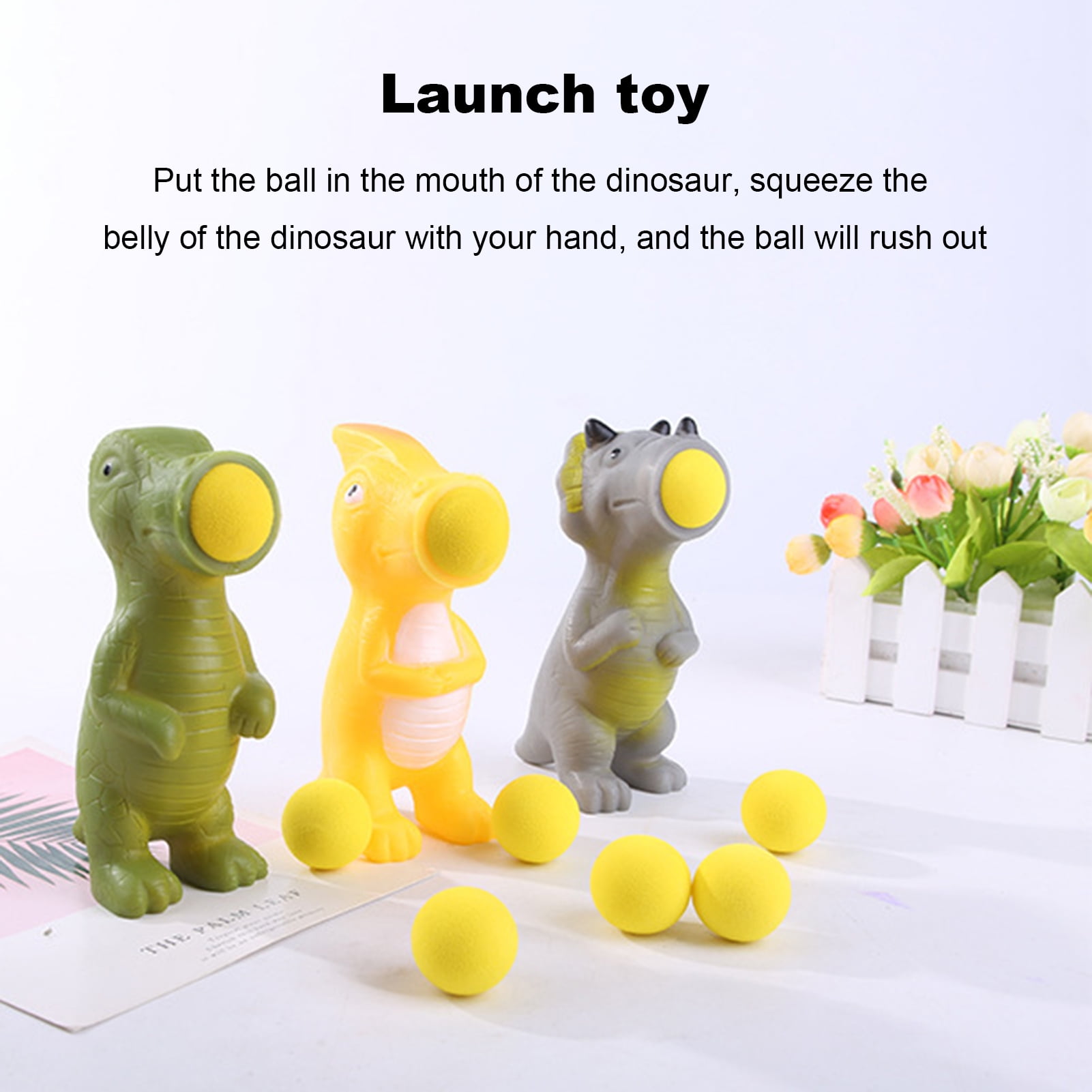 Sioweci Dinosaur Popper Toy Kids Stress Relief Ball Shooter Emotion ...