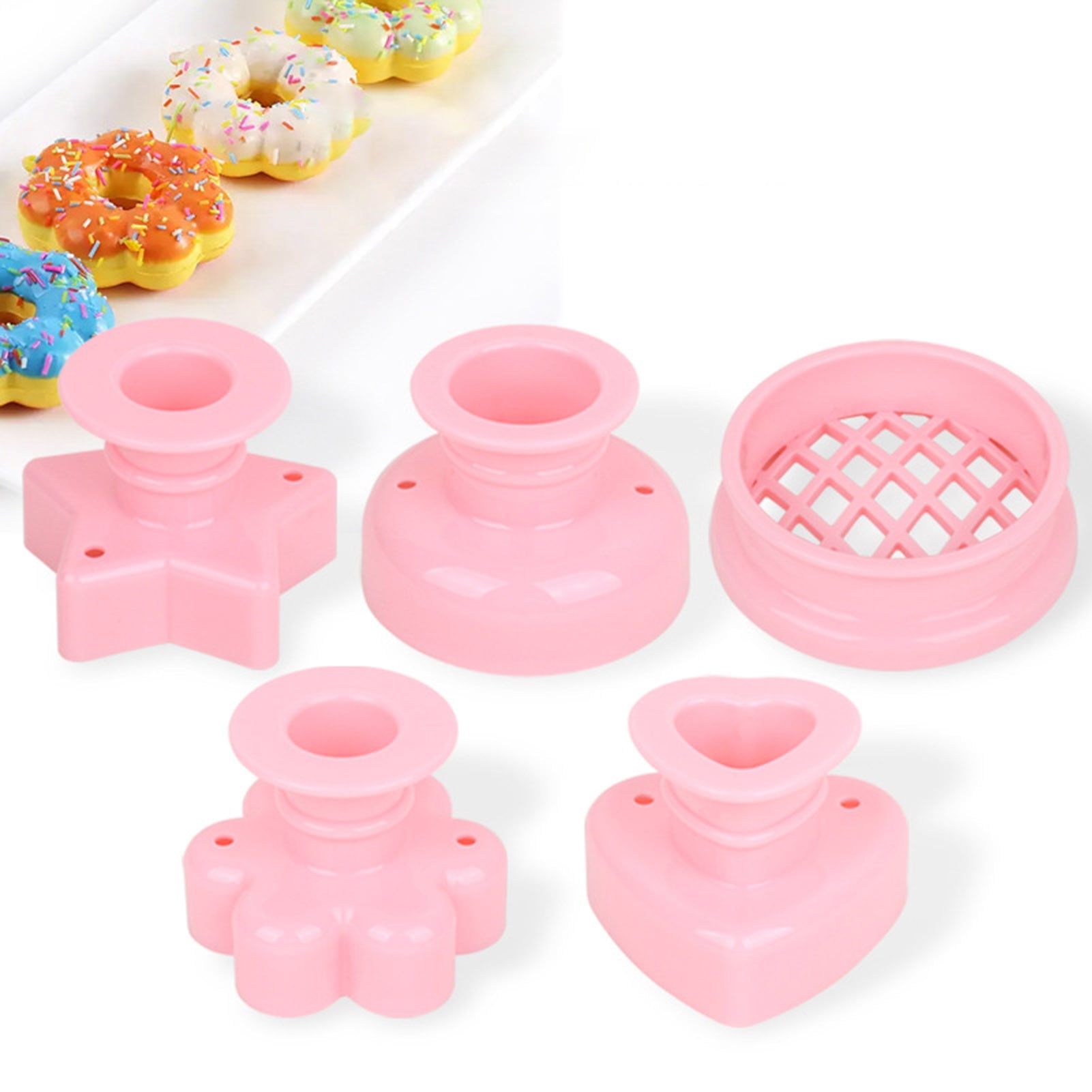Sioweci Donut Mold Baking Tool Heart Star Circle Flower Shape Fudge ...