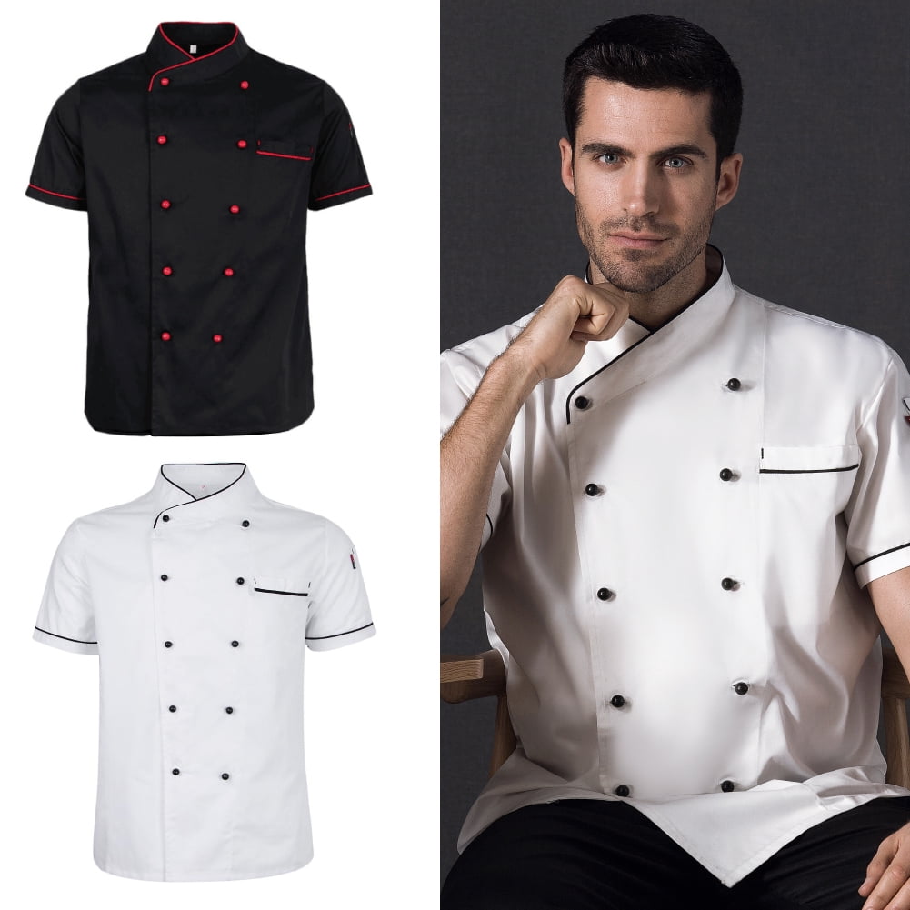 Sioweci Double Breasted Short Sleeve Chef Costume Restaurant Hotel ...