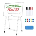 Sioweci Double-Sided Magnetic Rolling Whiteboard,Height Adjustable ...