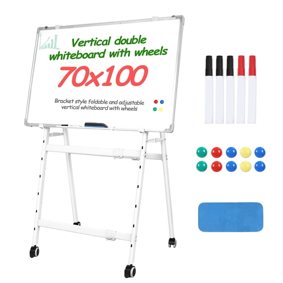 Sioweci Double-Sided Magnetic Rolling Whiteboard,Height Adjustable ...