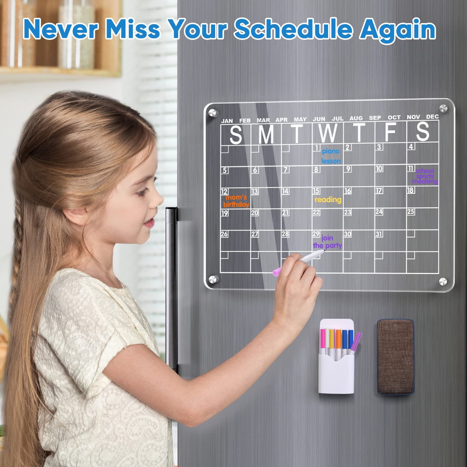 Sioweci Dry Erase Board Smooth Writing Refrigerator Memo Magnetic ...
