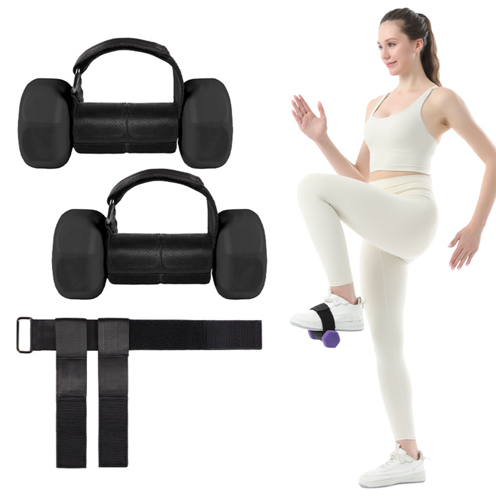 Sioweci Dumbbell Weight Strap Adjustable Dumbbell Foot Attachment ...