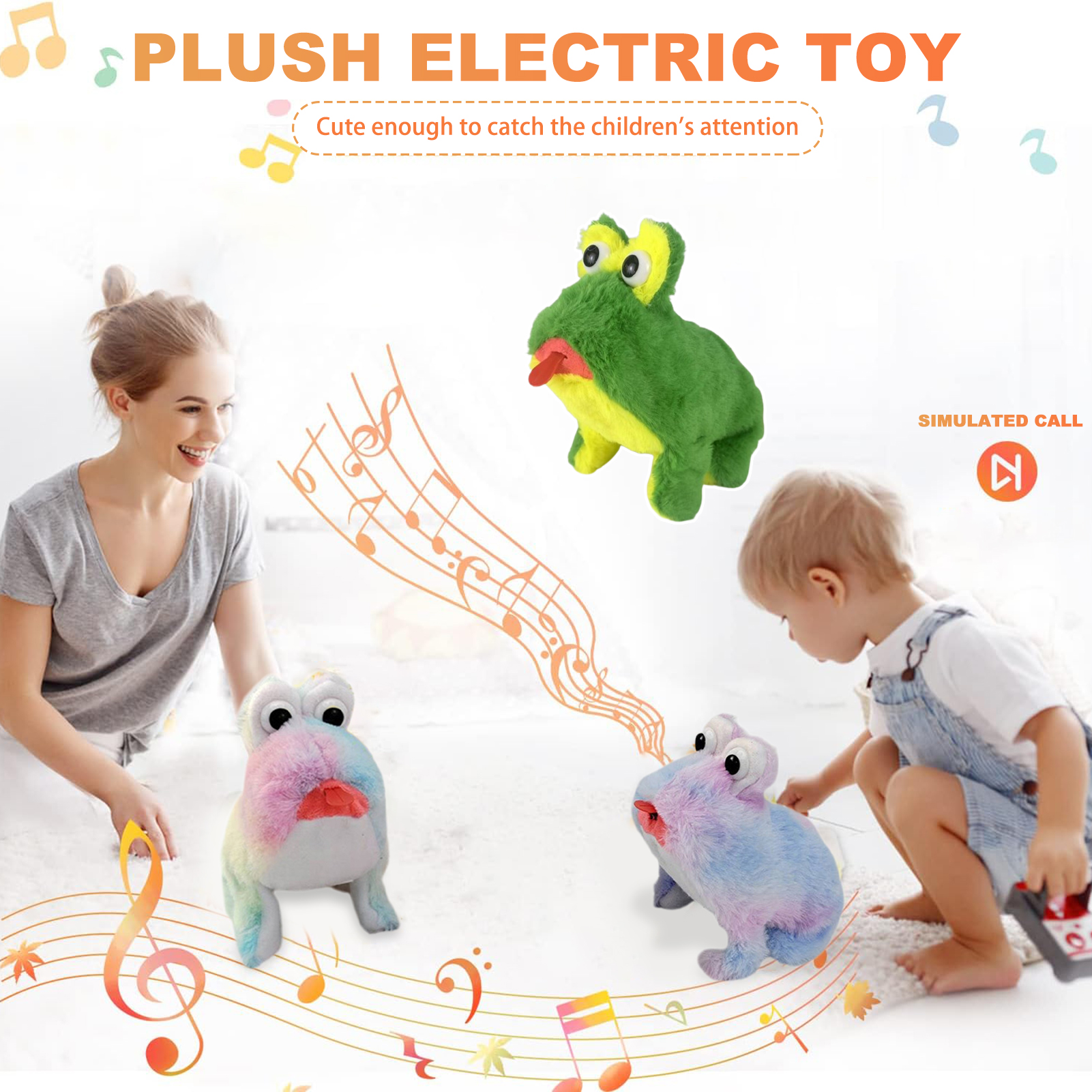 Sioweci Electric Plush Frog Toy with Sound Movable Tongue Interactive ...