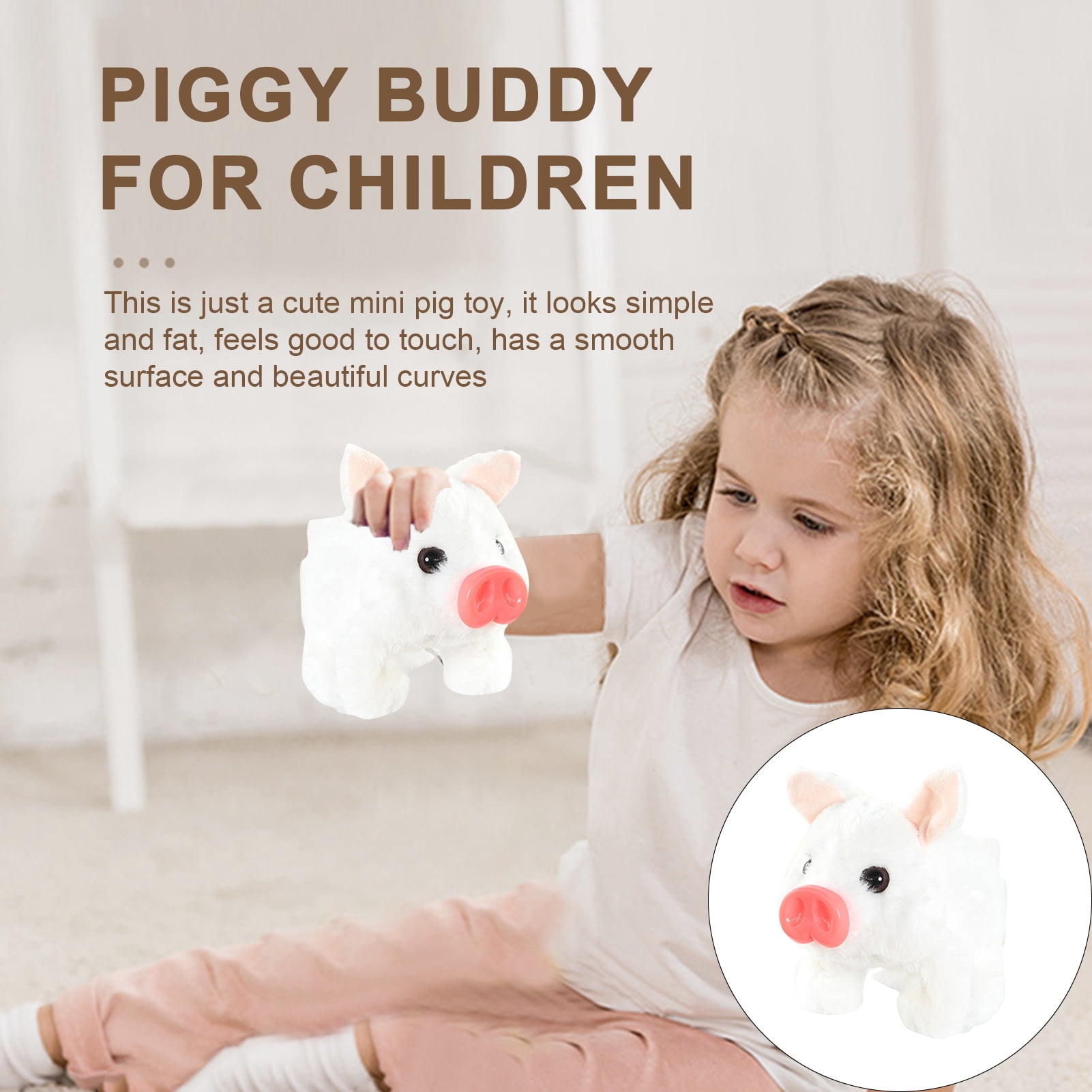 Sioweci Electric Plush Pig Toy with Sound Movable Nose Mouth ...