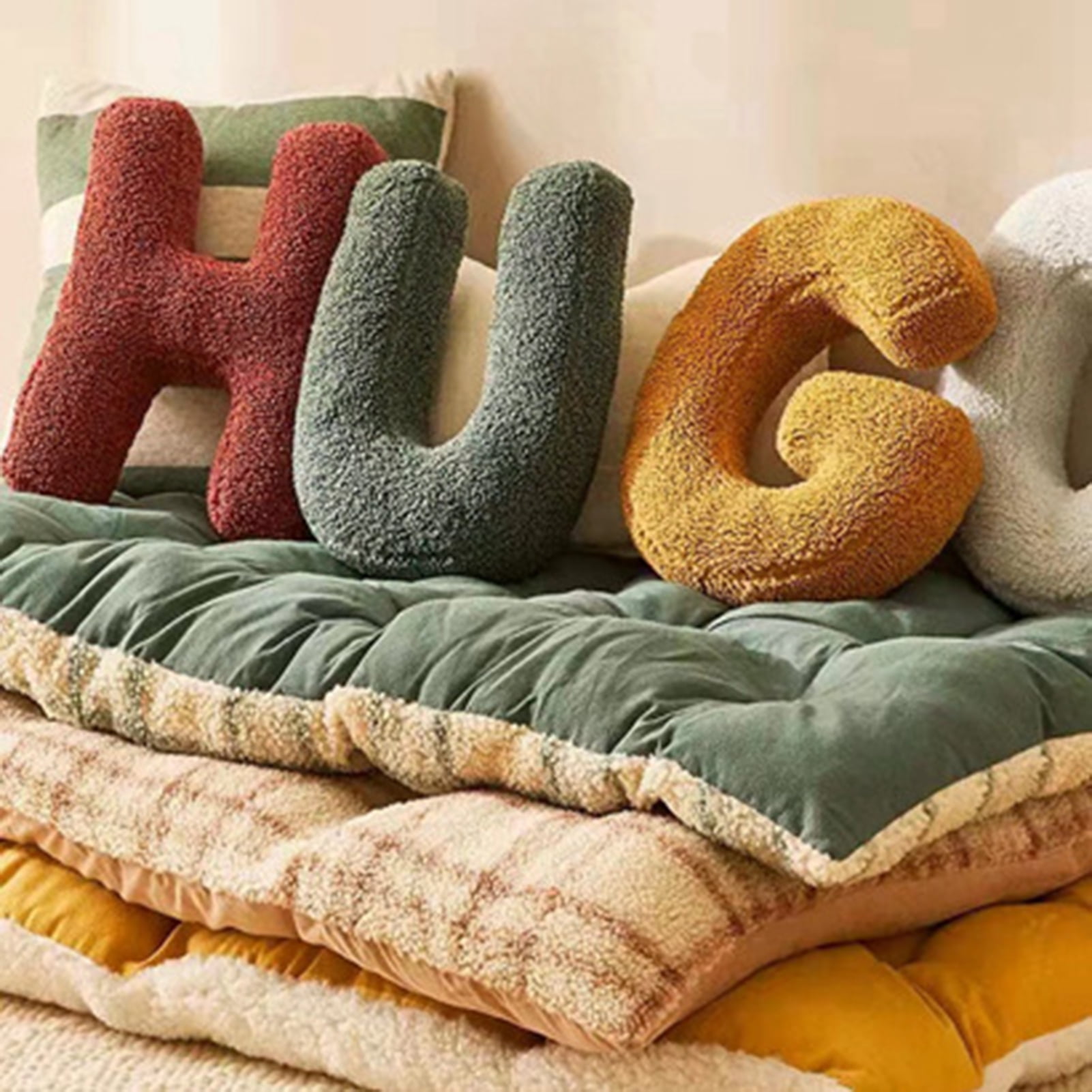Sioweci English Letter Pillow Soft Cute Hugging Cushion Teaching Words ...