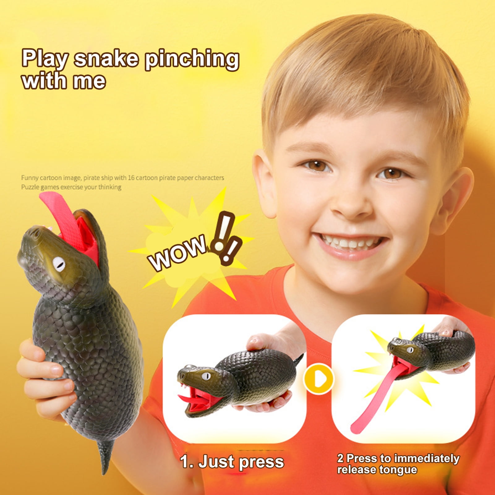 Sioweci Fat Snake Toy Retractable Long Tongue Funny Sound Effect Kids ...