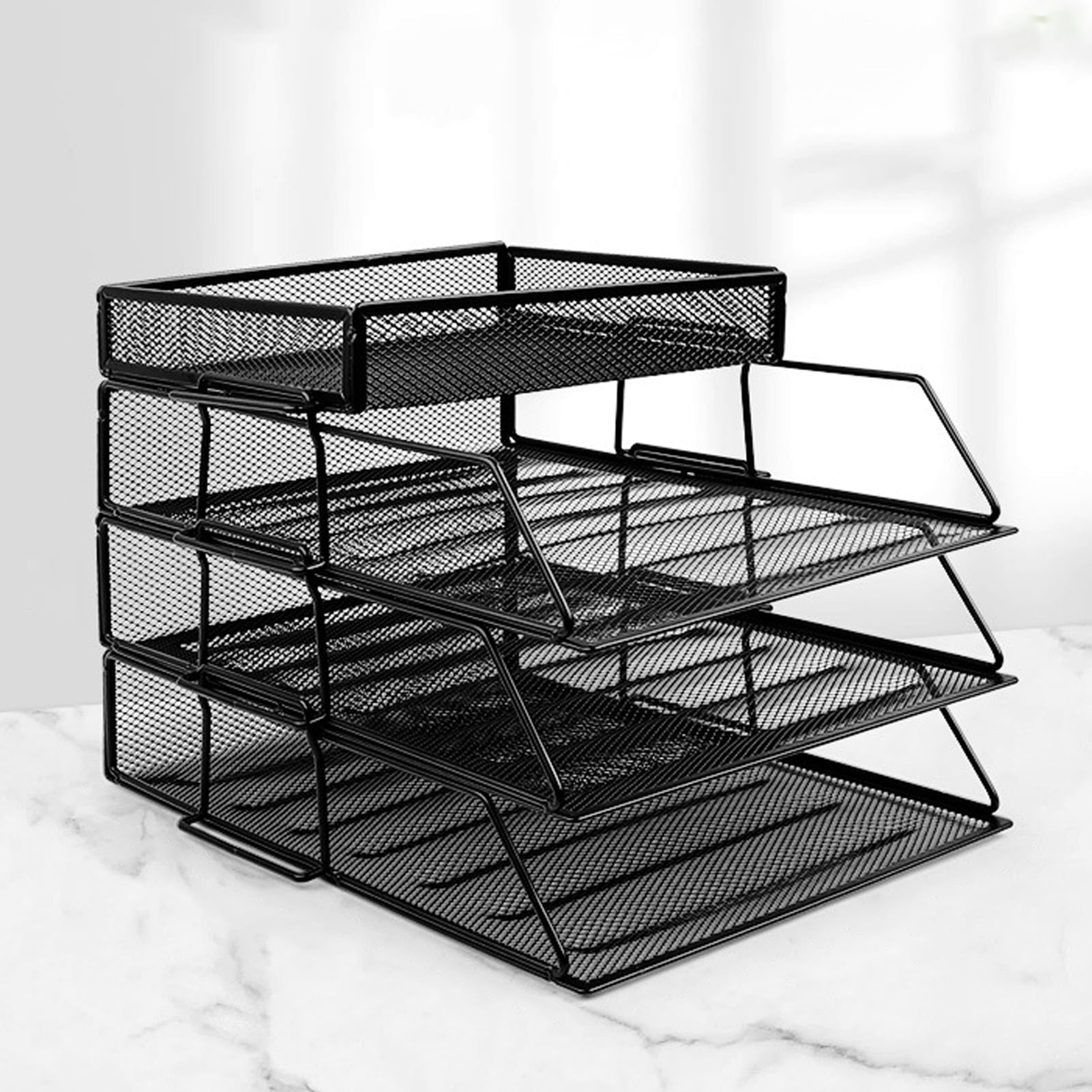 Sioweci File Rack 3/4 Layers Hollow Mesh Stable Structure Removable ...