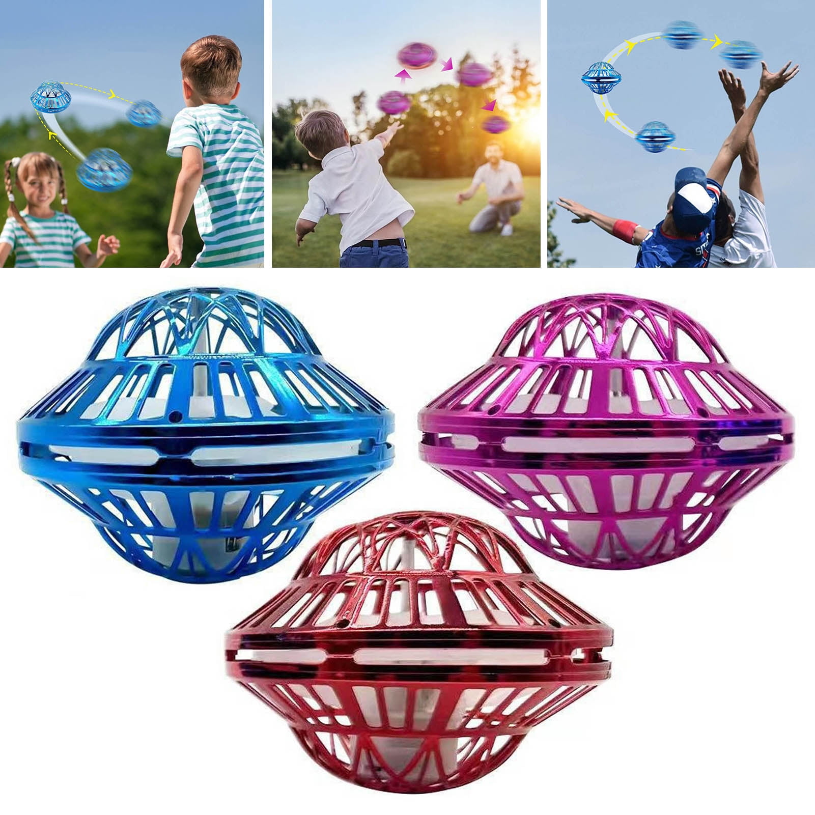 Sioweci Flying Orb Ball Toy with Colorful Light 360-degree Rotating ...