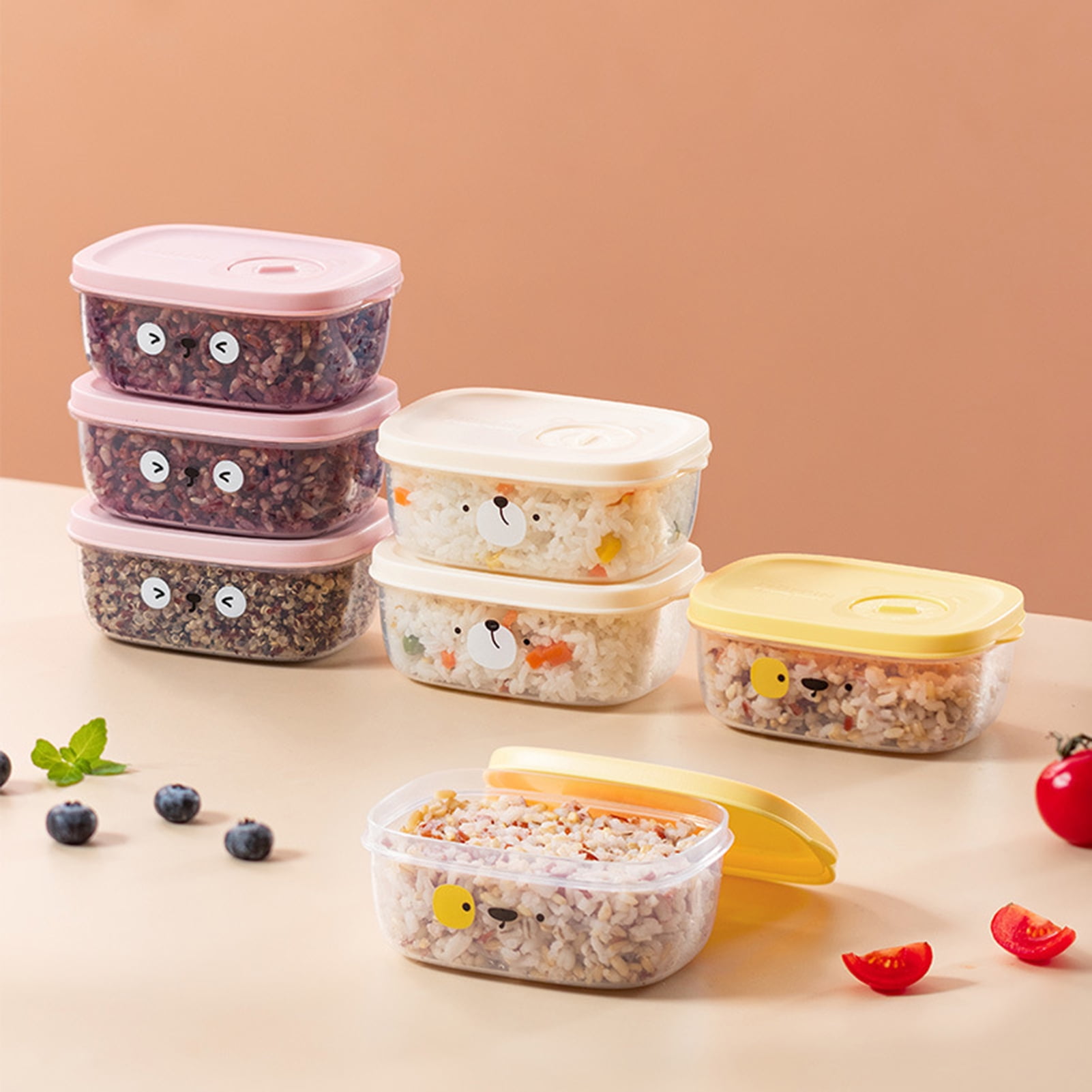 Sioweci Food Storage Container Transparent No Odor Microwave Box Highly ...