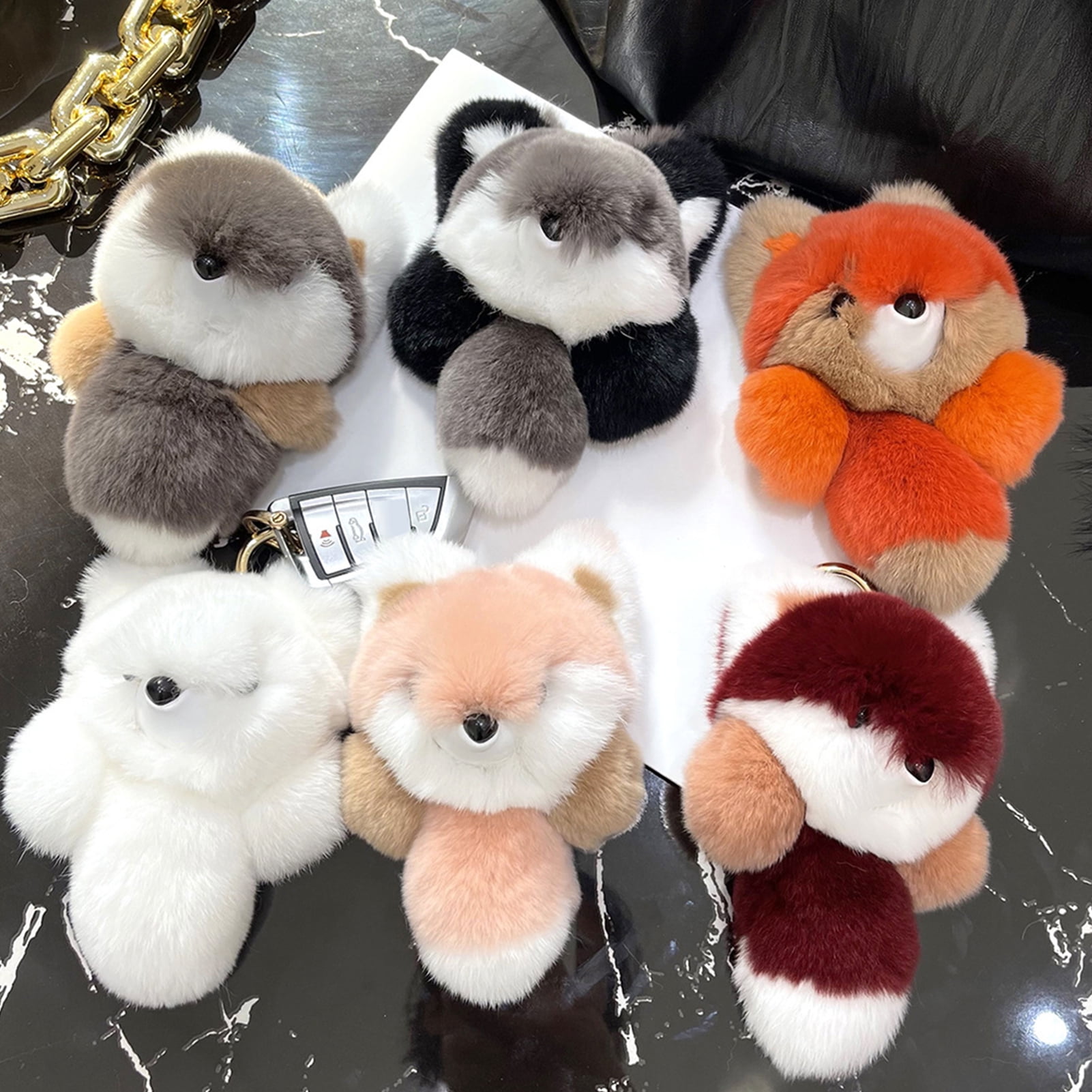 Sioweci Fox Plush Doll Pendant Super Soft Faux Fur Cute Fox Doll ...
