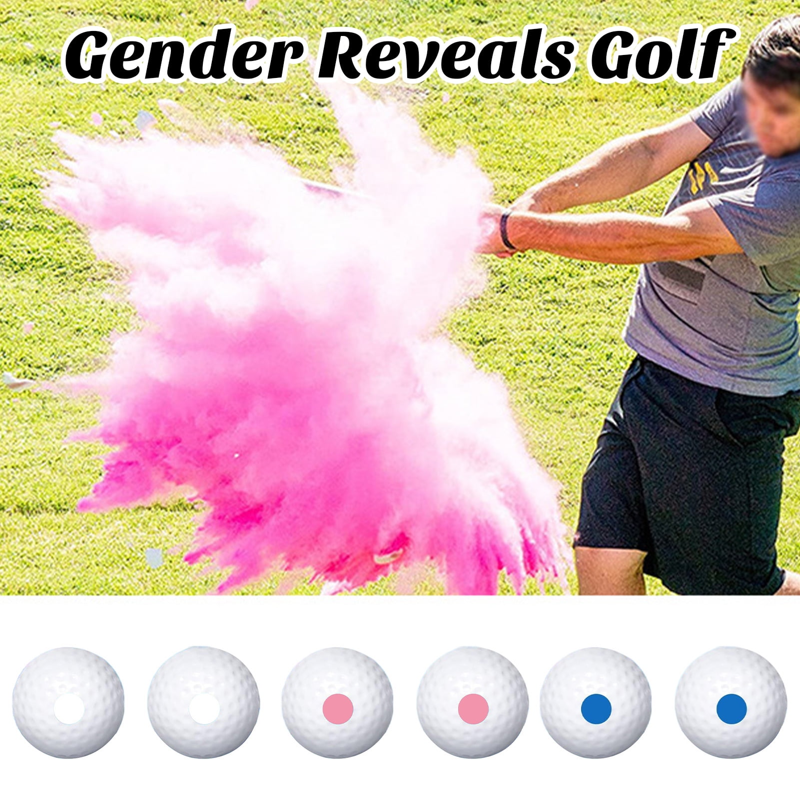 Sioweci Gender Reveal Golf Ball with Golf Tee Exploding Golf Ball Set ...