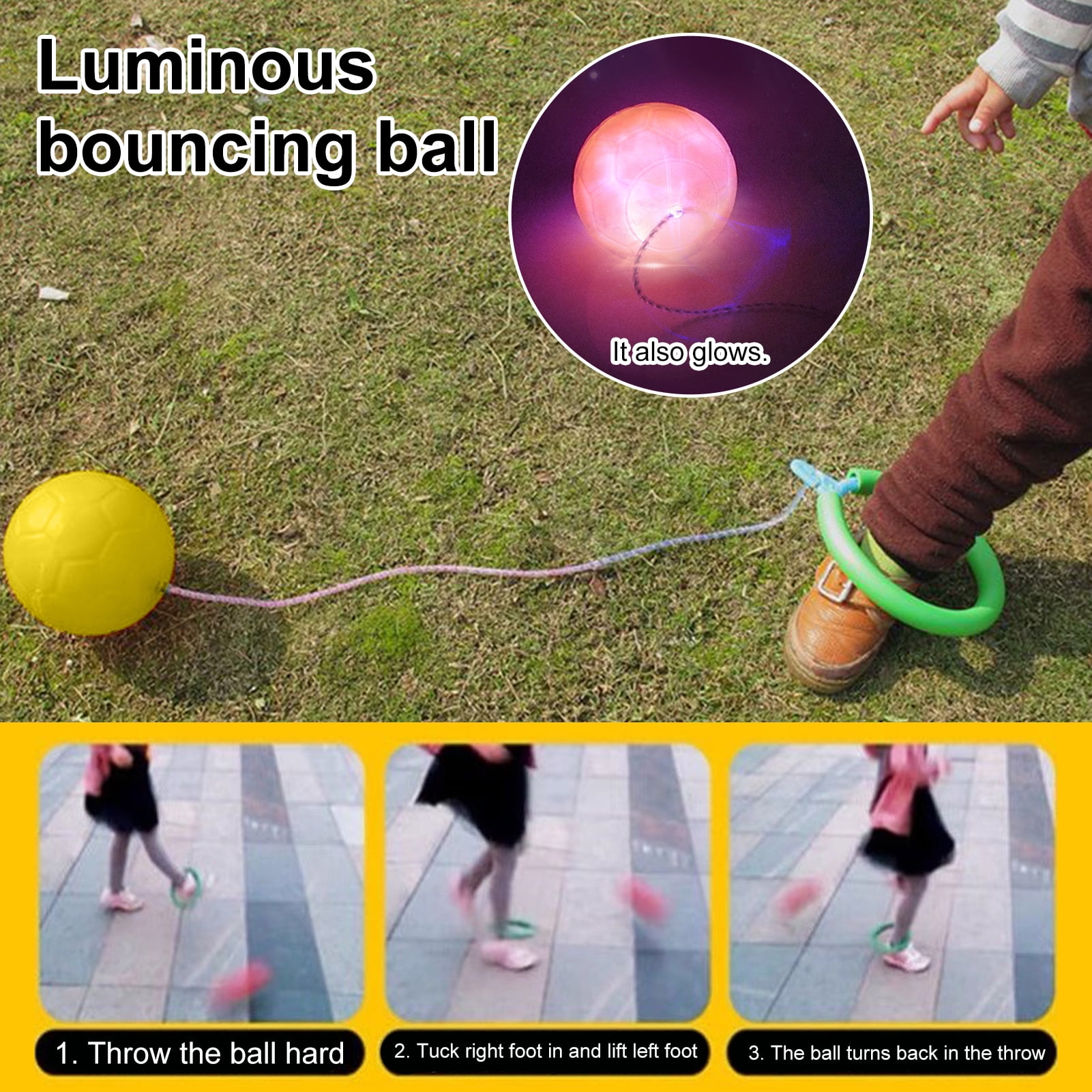 Sioweci Glowing Bouncing Ball Lightweight Enhance Concentration ...