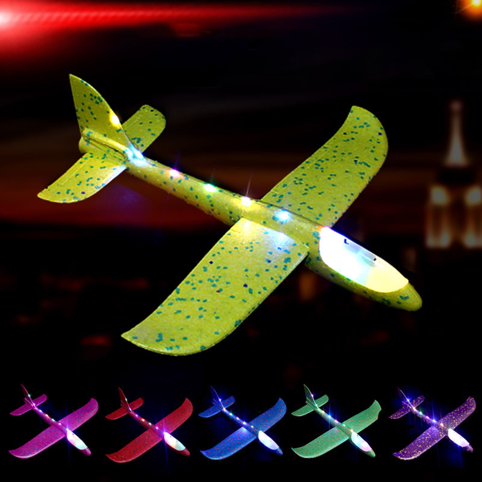 Sioweci Glowing Plane Toy 3-speed Flashing Exquisite Safe Kids LED ...