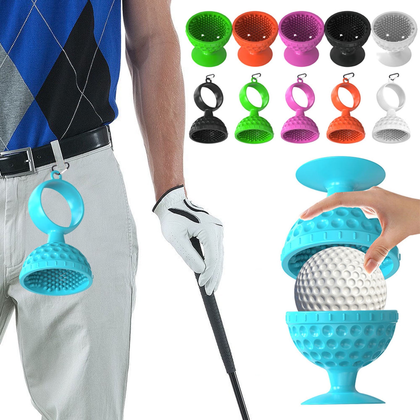 Sioweci Golf Ball Cleaner Portable Silicone Golf Cleaning Brush Storage ...