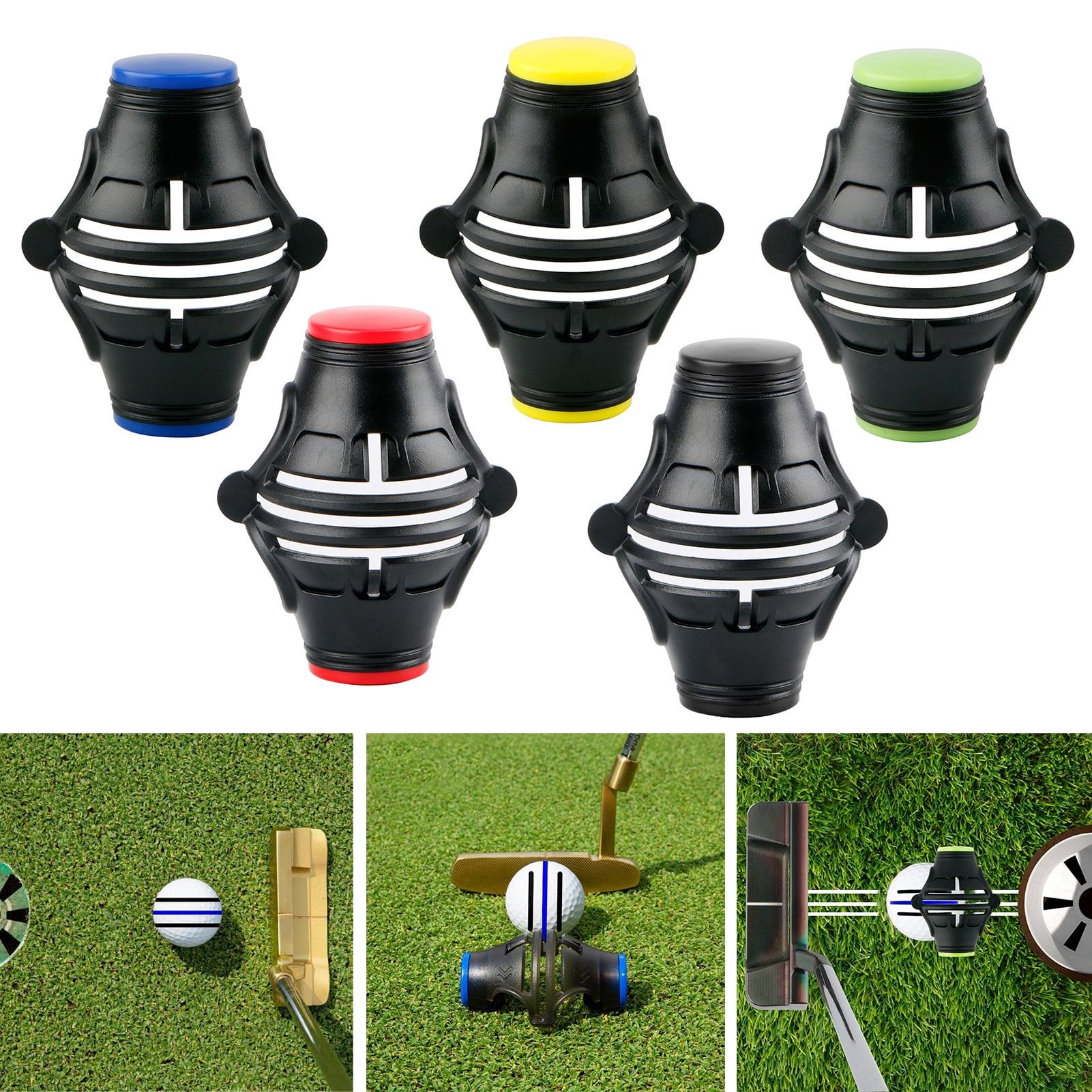 Sioweci Golf Ball Marker 360-degree Rotation Golf Ball Triple Line Marker Tool Alignment Ball ...