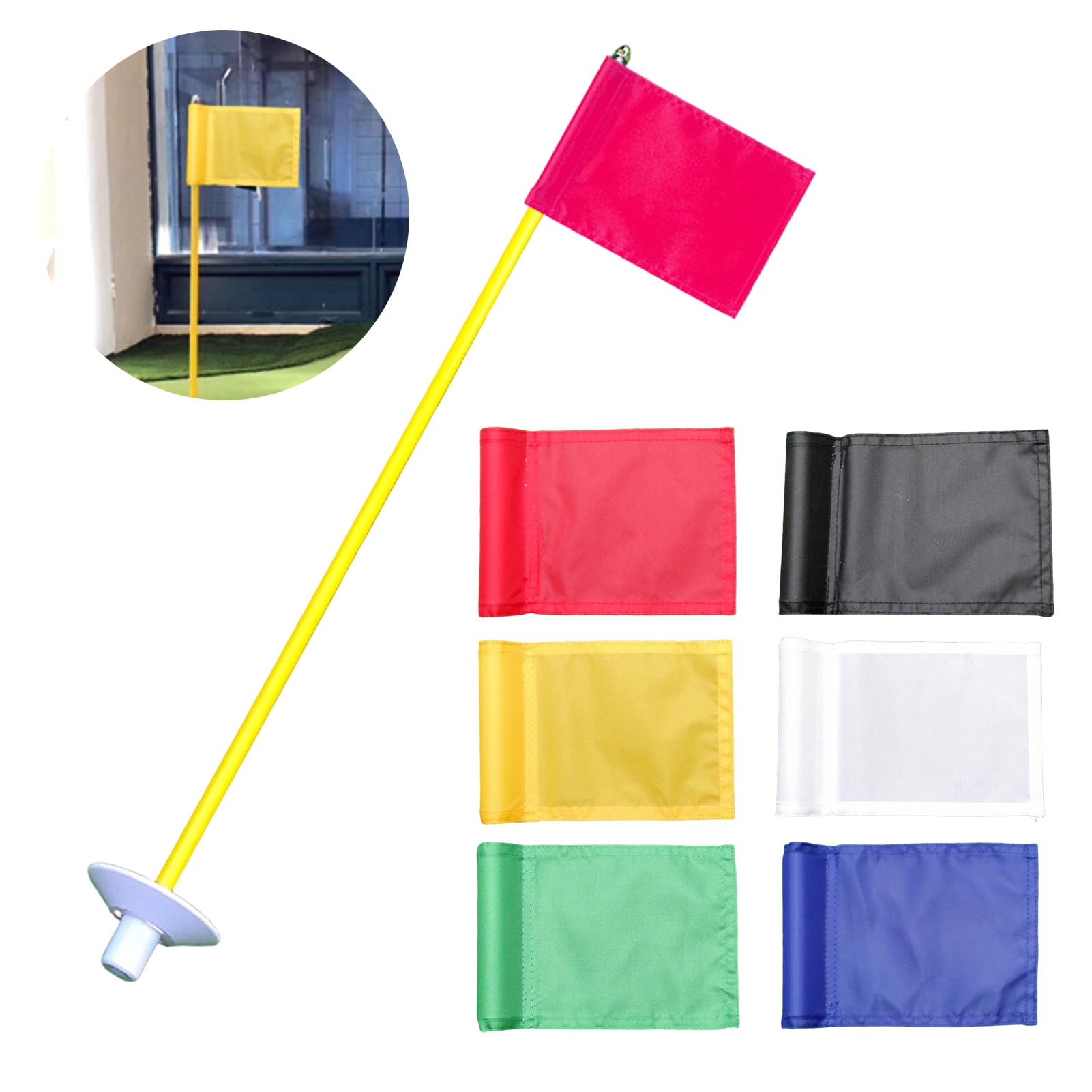 Sioweci Golf Flag Nylon Golf Target Flag with Tube Mini Pin Flags ...