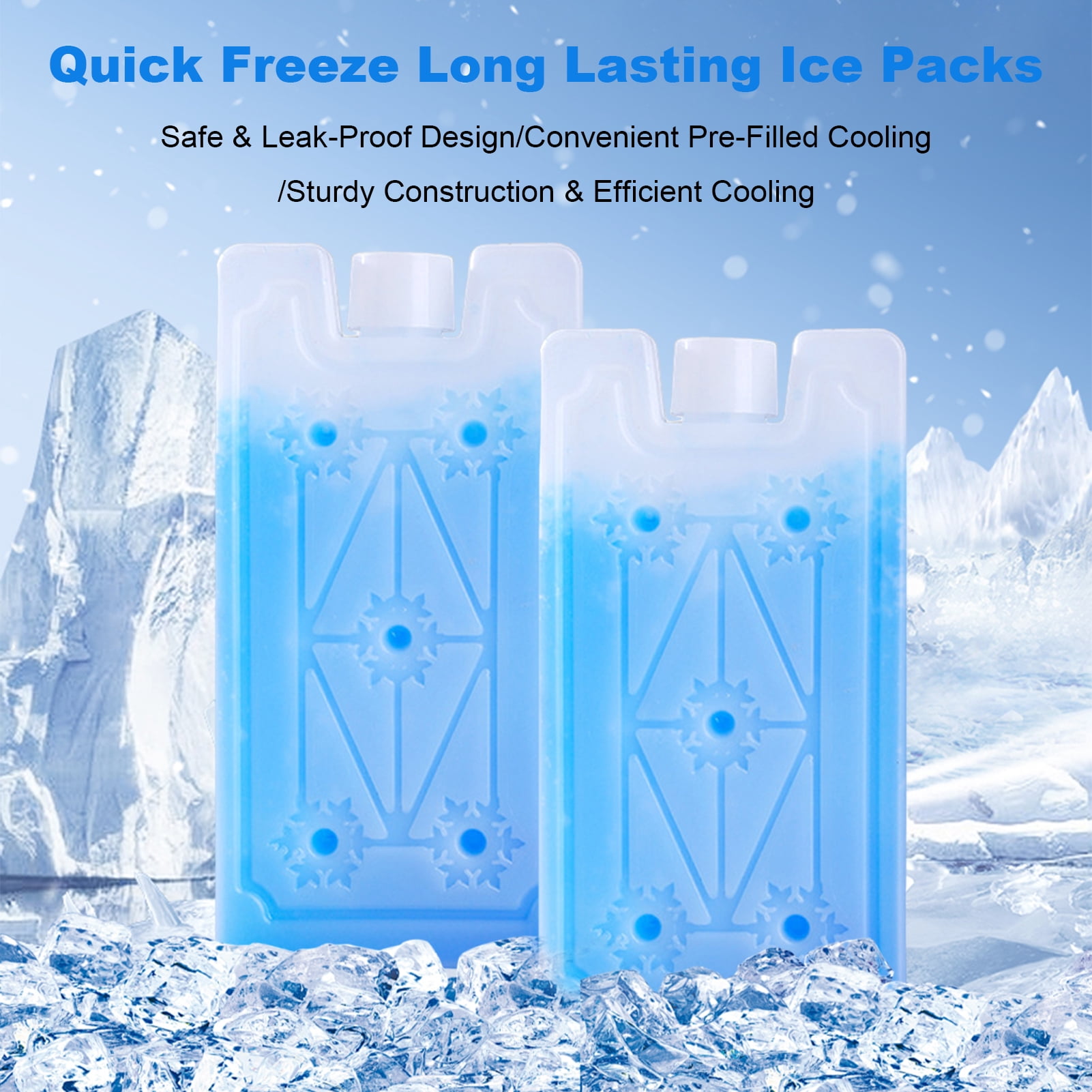 Sioweci Ice Packs for Lunch Boxes Coolers Leak-Proof Quick Freeze ...