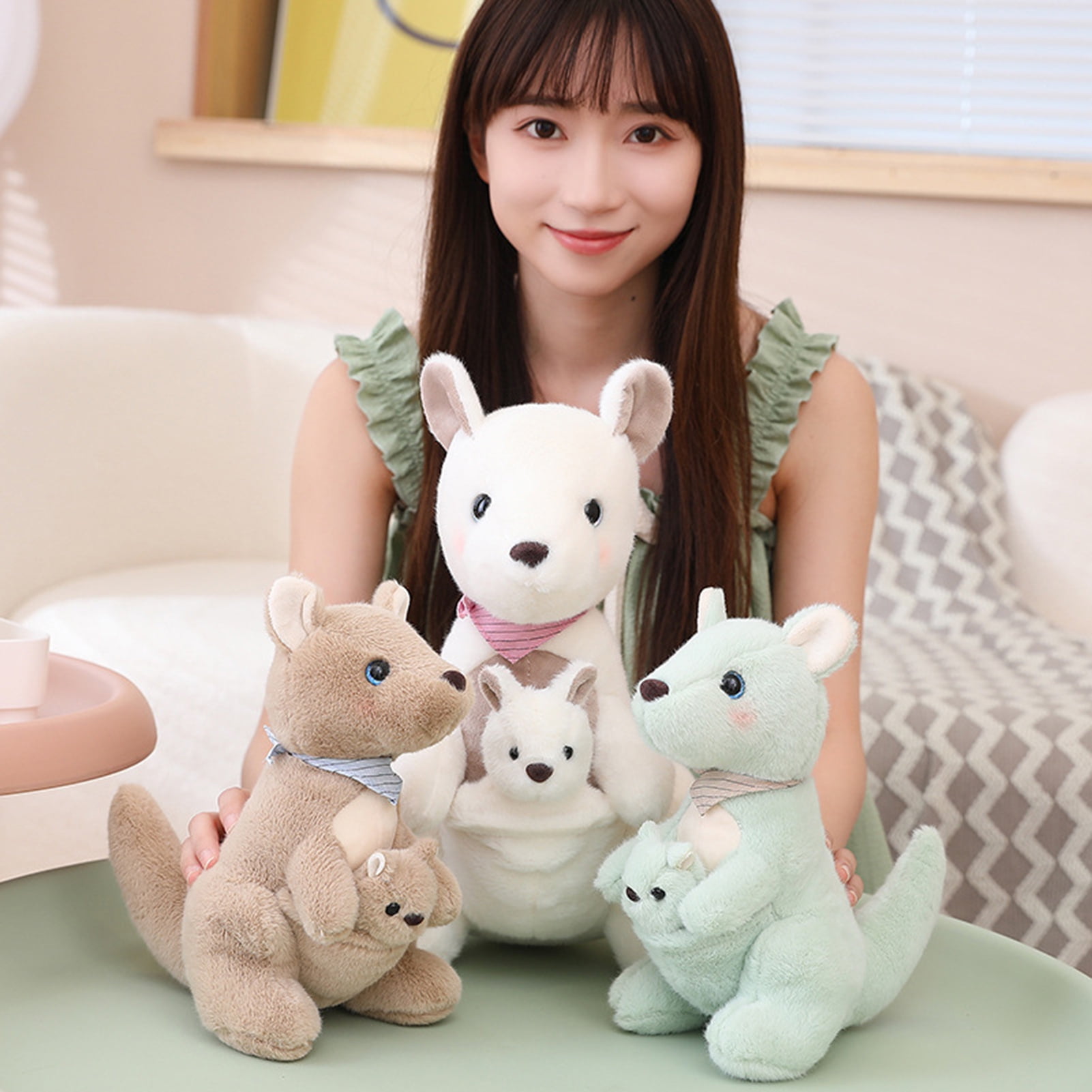 Sioweci Kangaroo Plush Toy Lovely Cartoon Doll Plushies Soft Appease ...