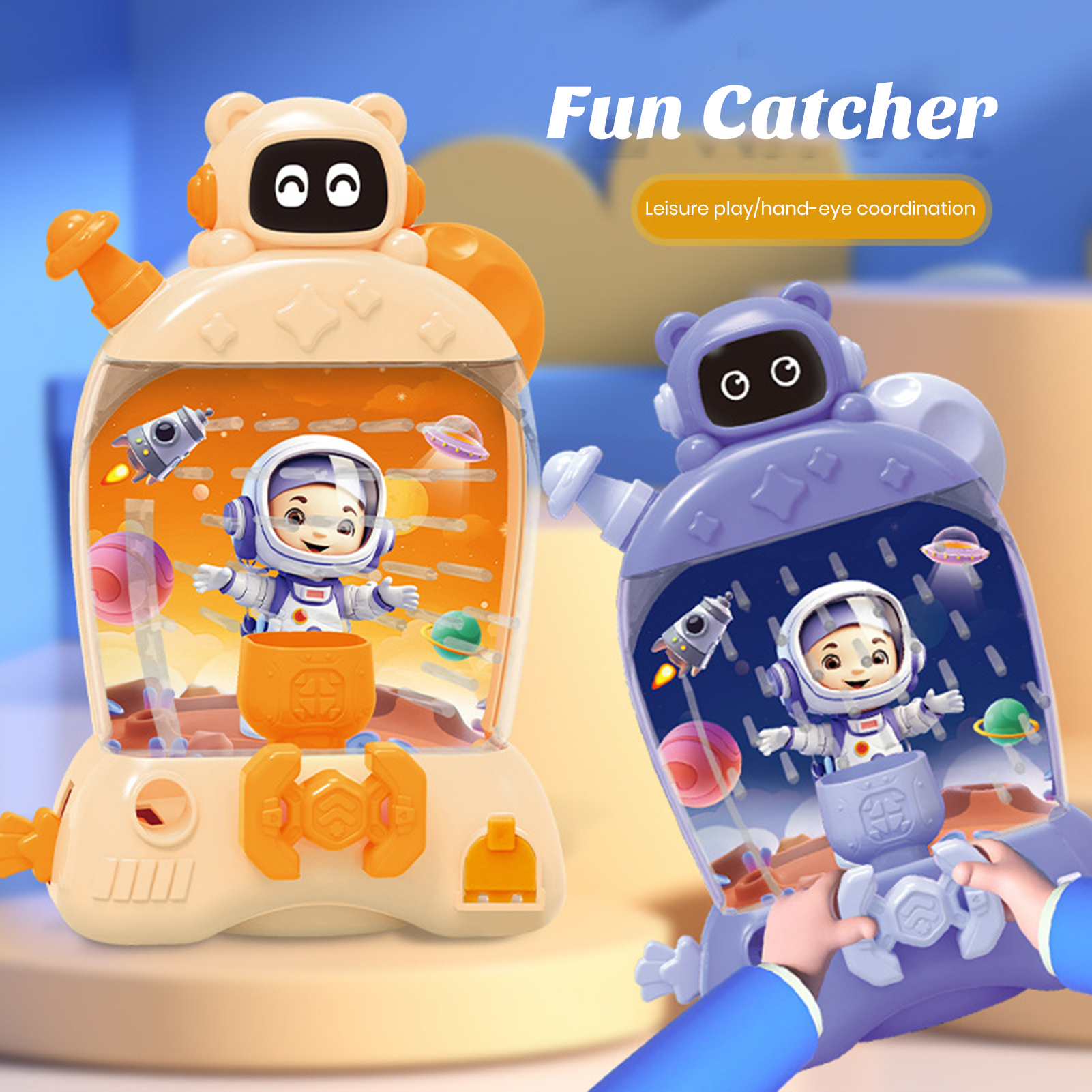 Sioweci Kids Ball Catcher Machine Toy with Steering Wheel Hand Eye ...