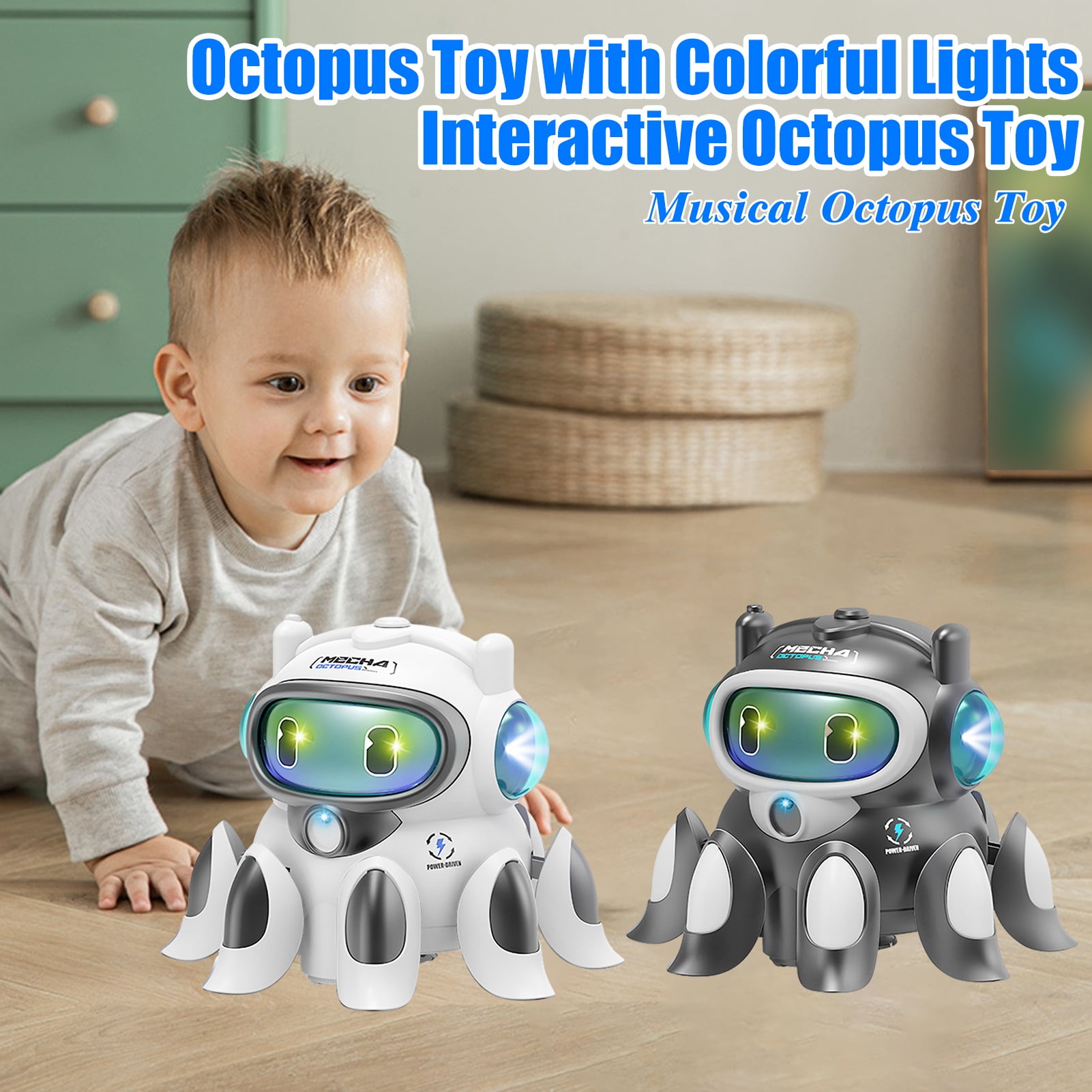 Sioweci Kids Electric Mechanical Octopus Toy with Light Music Spray Auto Obstacle Avoidance ...