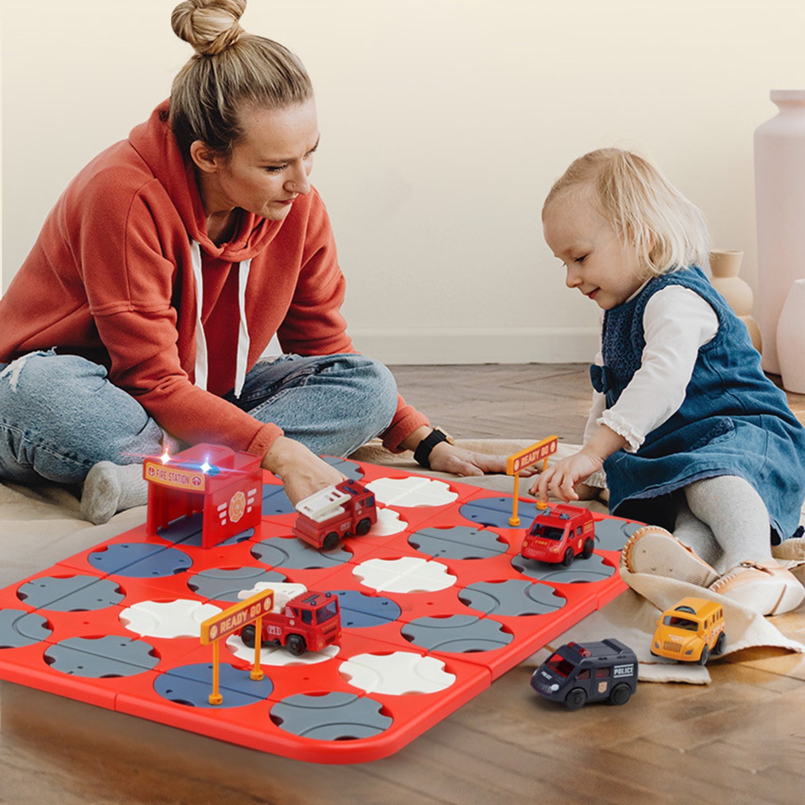 Sioweci Kids Track Puzzle Toy with Music Light Educational Road Builder ...