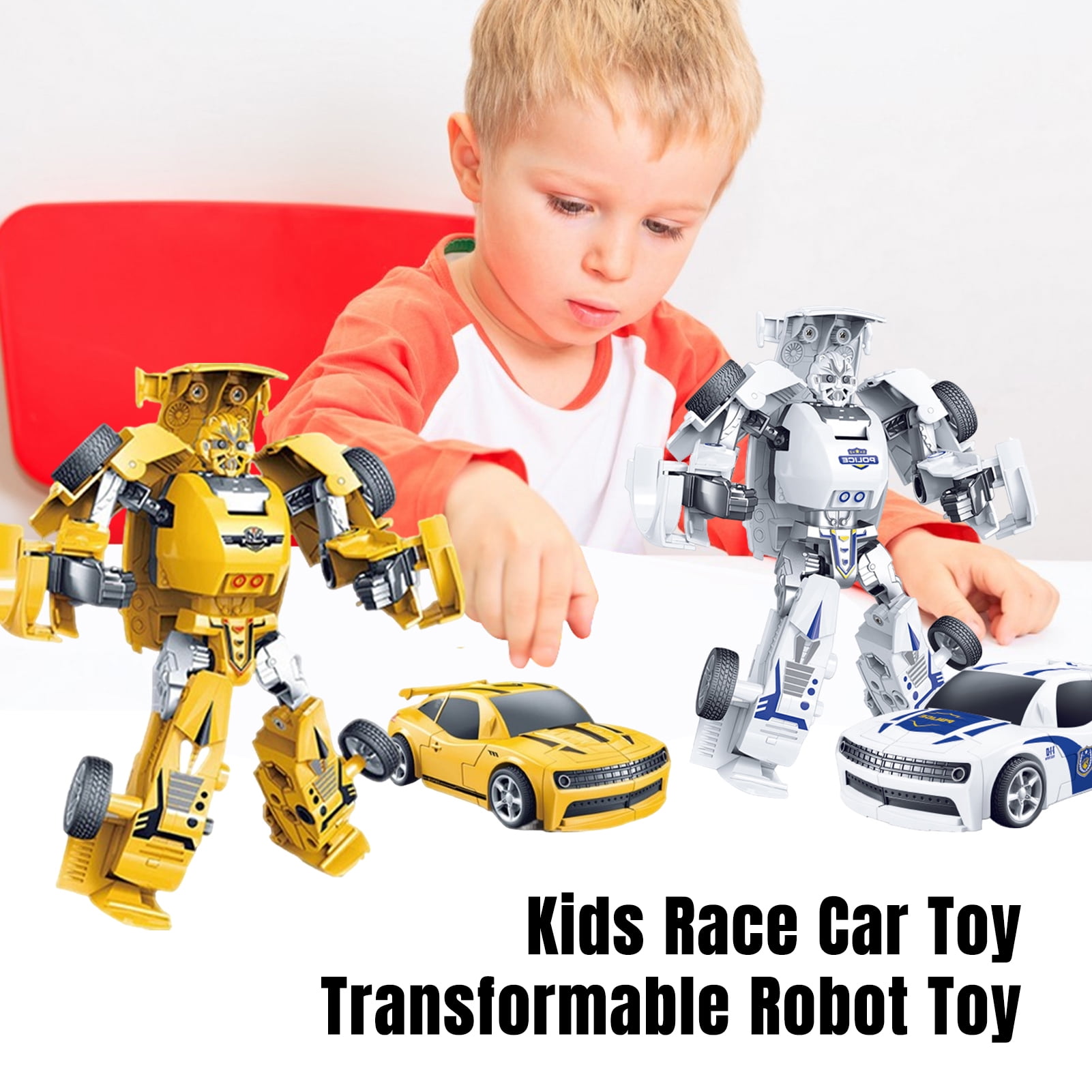 Sioweci Kids Transform Robot Car Toy,2-in-1 Inertial Drive Transforming ...