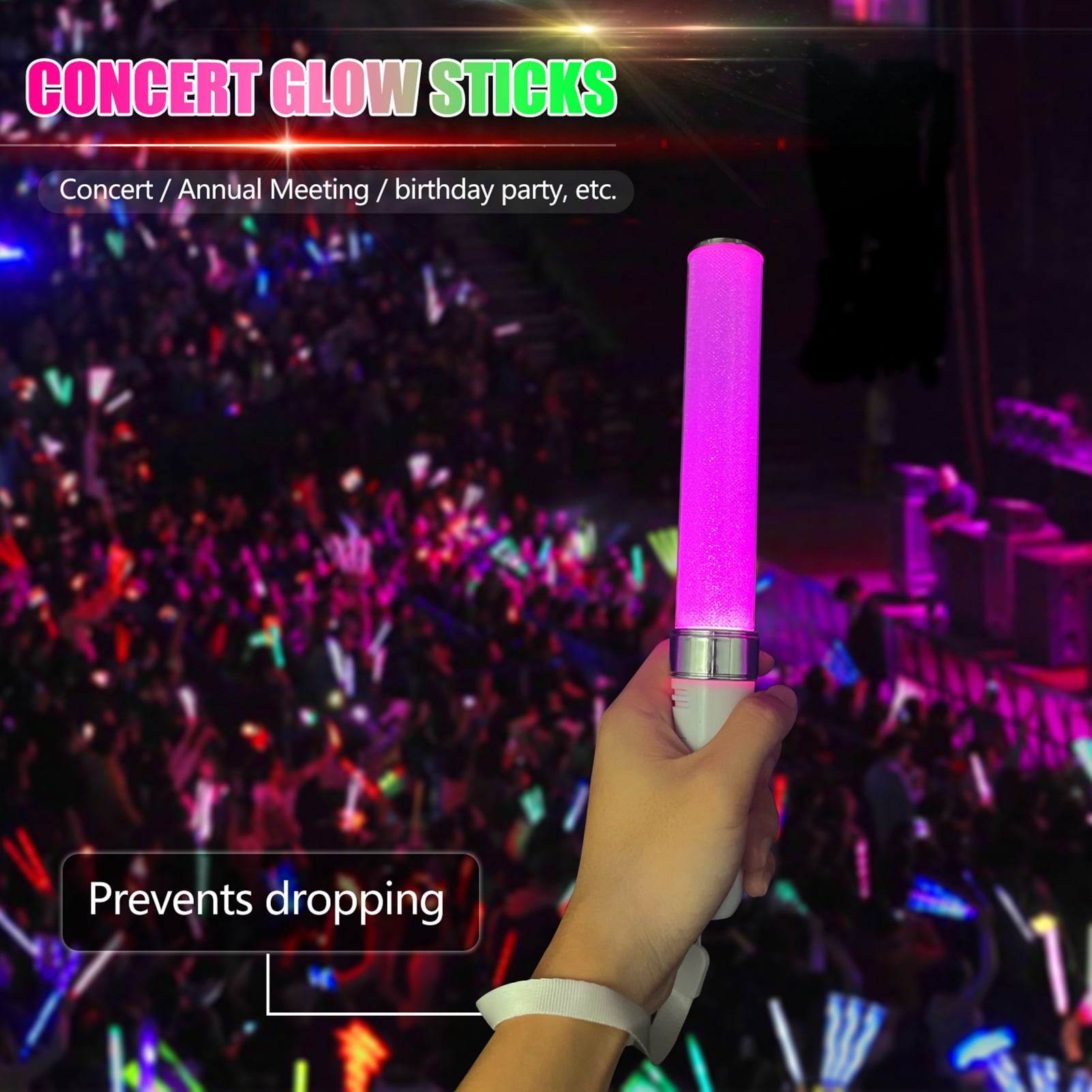Sioweci LED Glow Light Stick 15 Color Flashing Light Sticks with Rope 2 ...