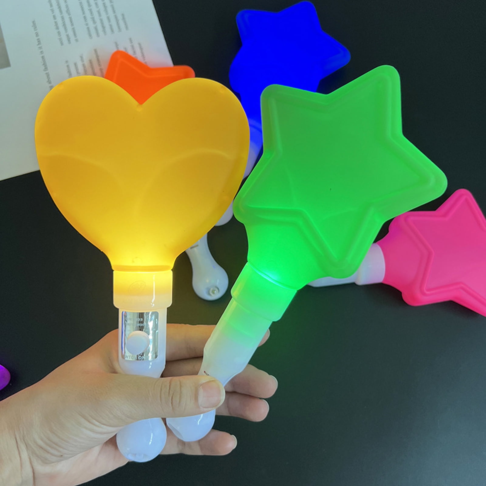 Sioweci LED Glow Stick Light Up Wand Stick with 3 Light Modes Star or ...