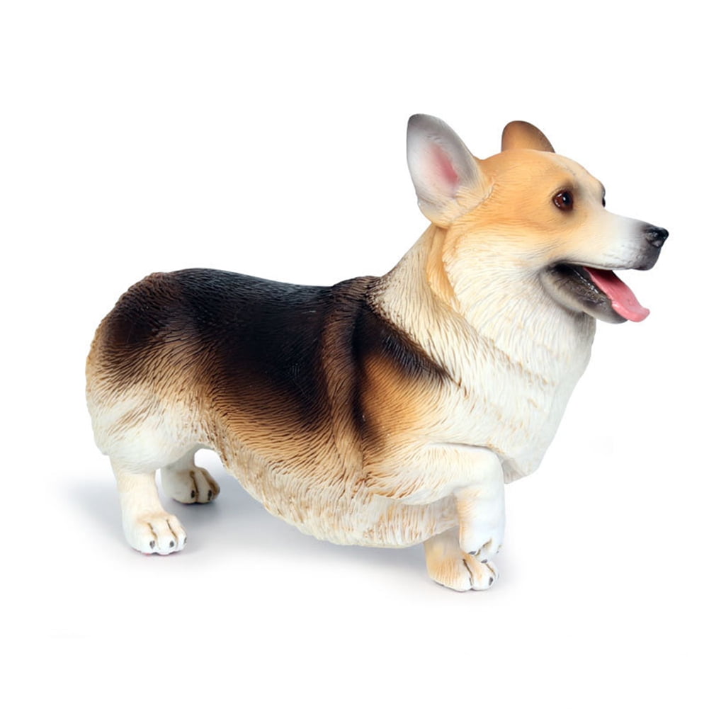 Sioweci Lifelike Corgi Dog Animal Model PVC Solid Figurine Desktop ...