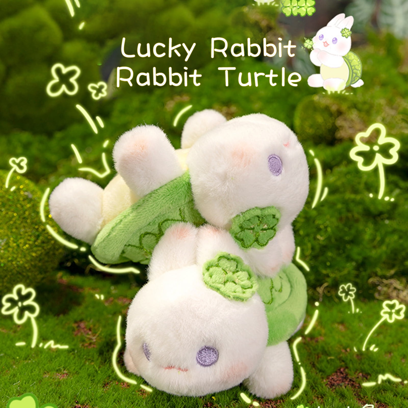 Sioweci Lucky Rabbit Plush Pendant Lovely Cartoon Turtle Shell Bunny ...