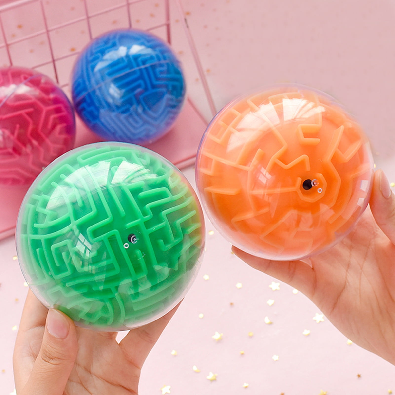 Sioweci Maze Ball Stress Relief Vibrant Color Finger Flexibility 3D ...